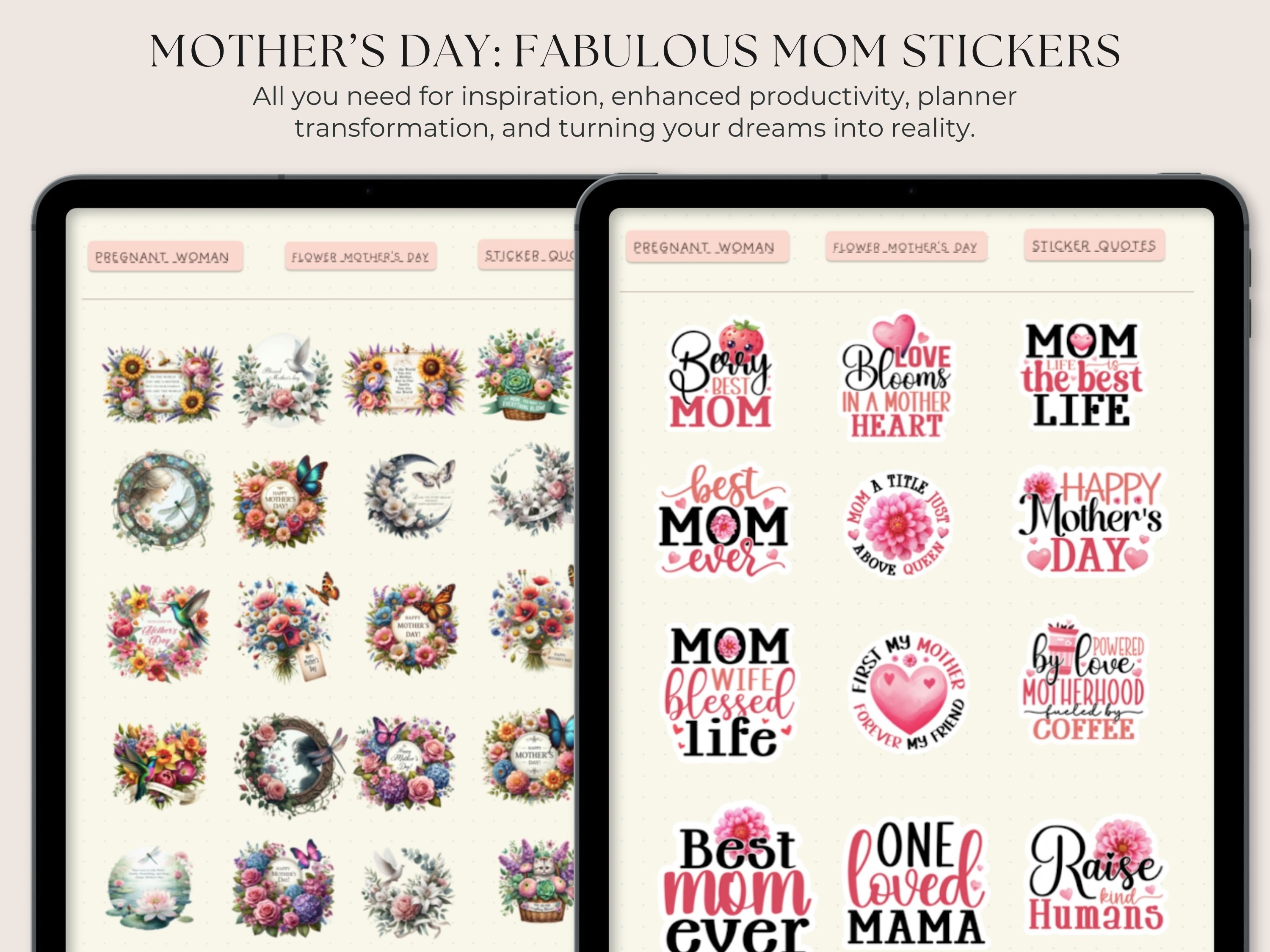 Mother's Day Digital Planner Stickers, Fabulous Mom Digital Planner ...
