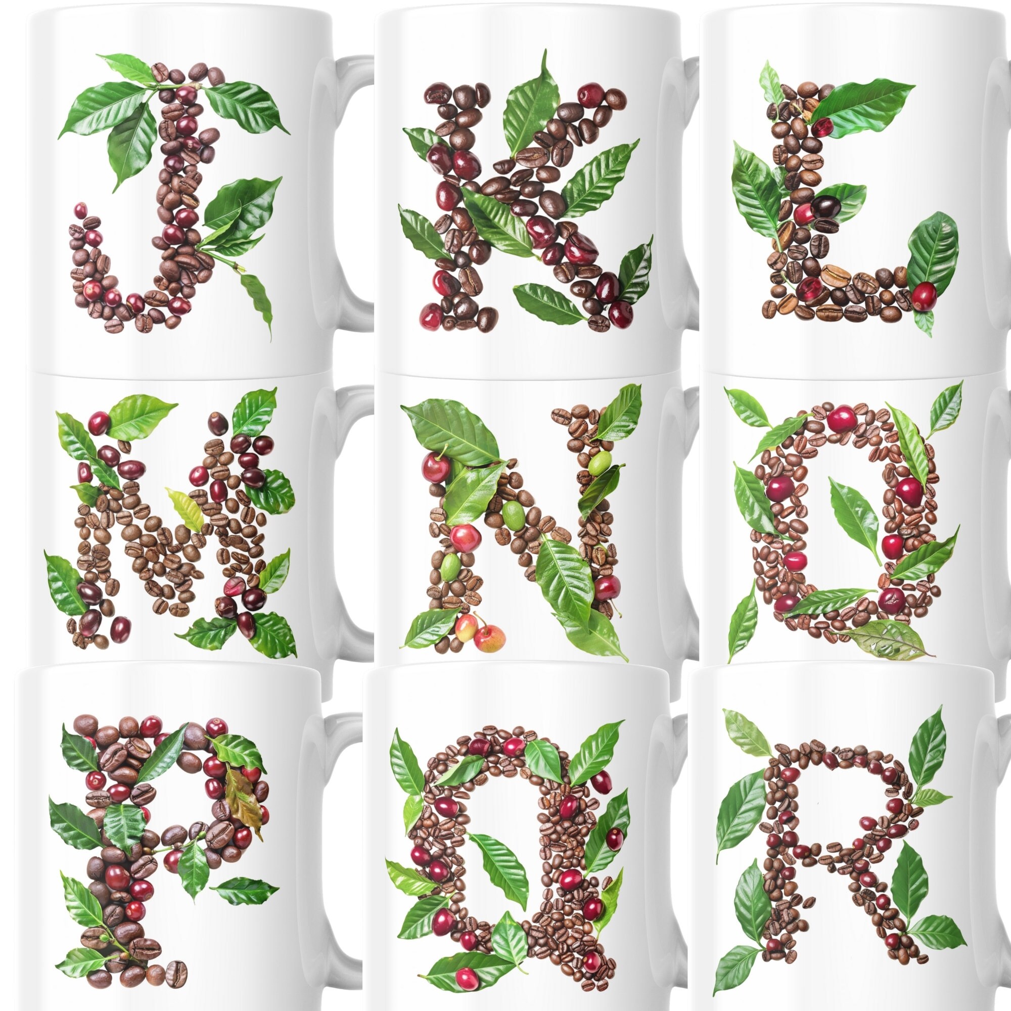 Coffee Alphabet Clipart, Transparent Background, Coffee PNG Letters ...