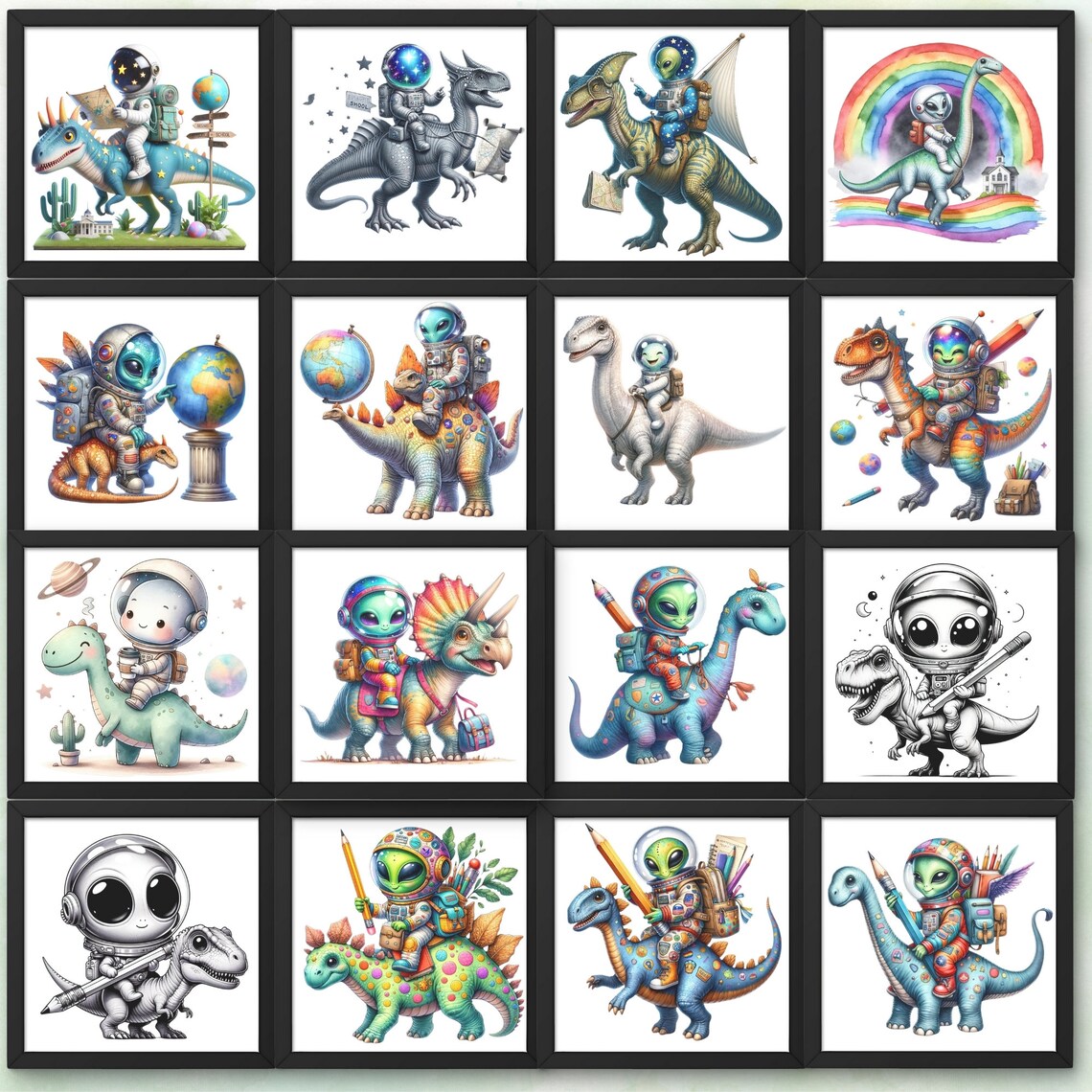 Watercolor Alien Student PNG, Back to School Clipart, Cute Aliens ...
