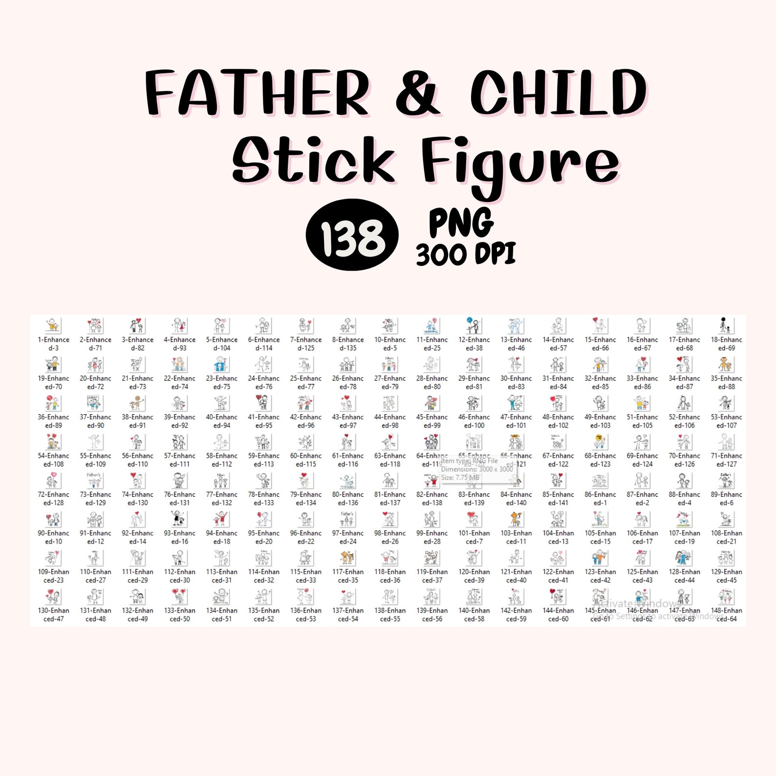 Stick Figures Svg Bundle, Stick Figure Png, Stick Father and Child ...