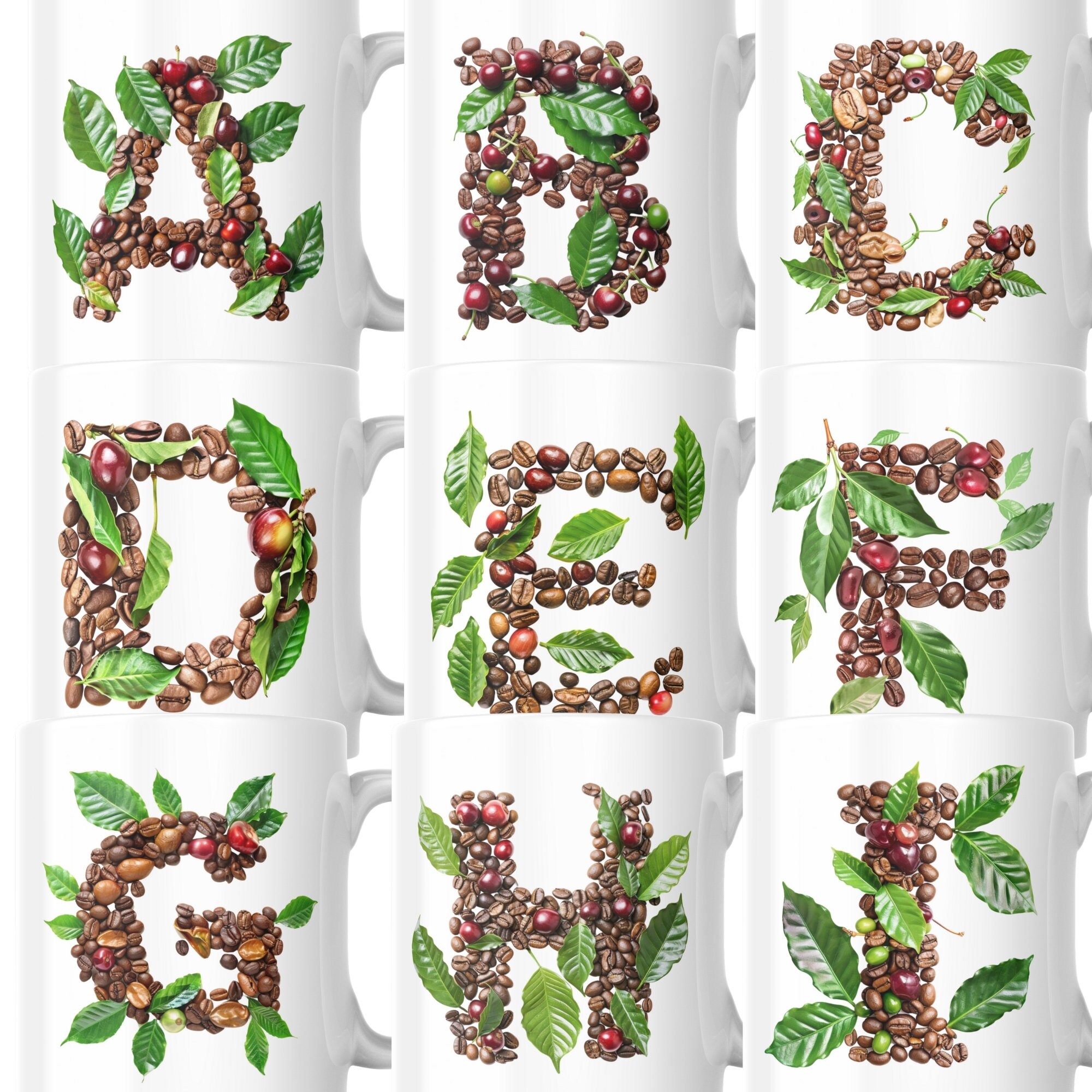Coffee Alphabet Clipart, Transparent Background, Coffee PNG Letters ...