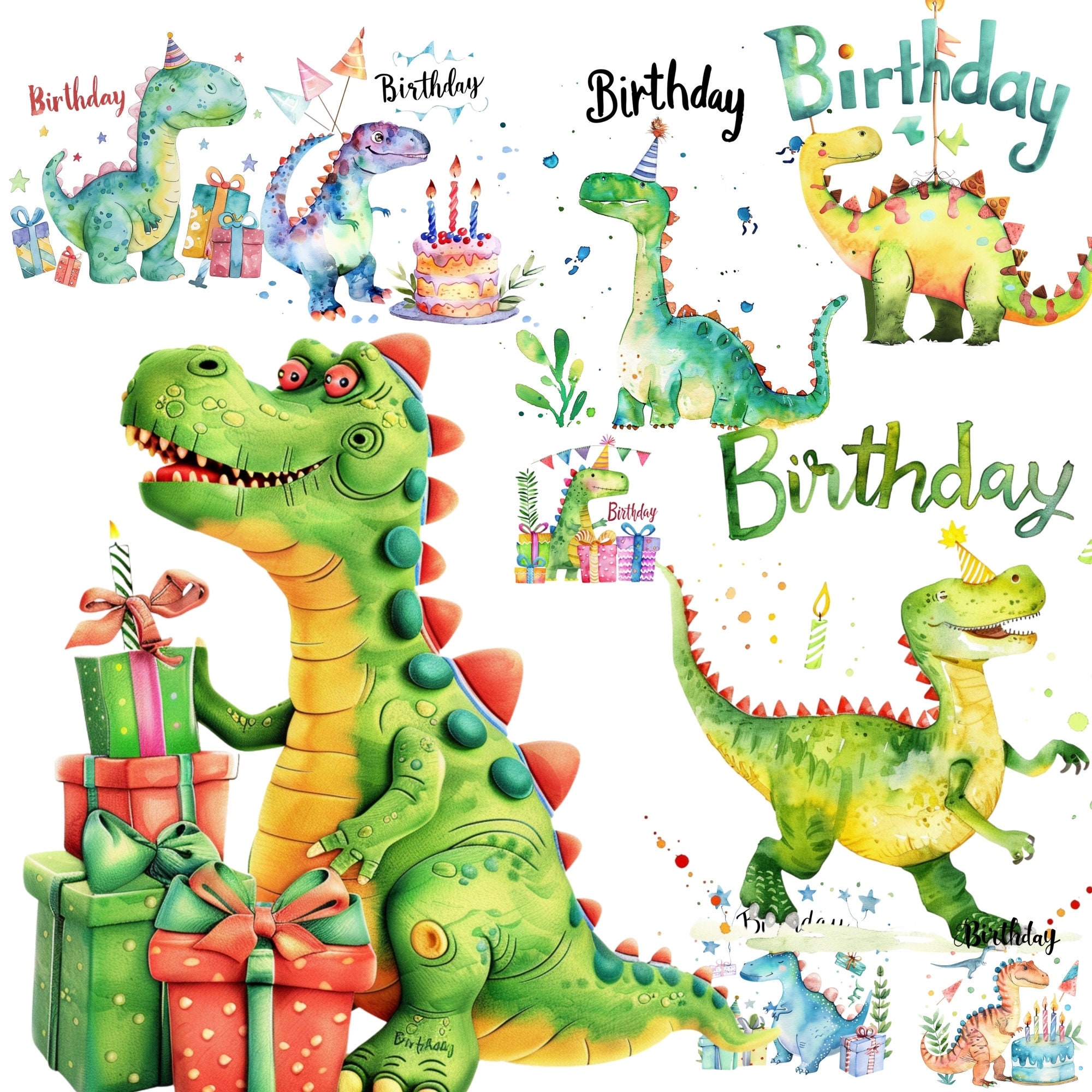 Happy Birthday Dinosaur Clipart, Birthday Dinosaur, Baby Dino Theme ...