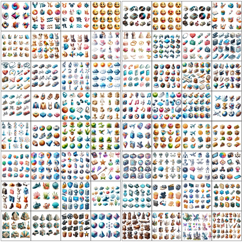 3D Icon Pack, Icons, Icon Set, PNG, Commercial Use, Printable PNG File ...