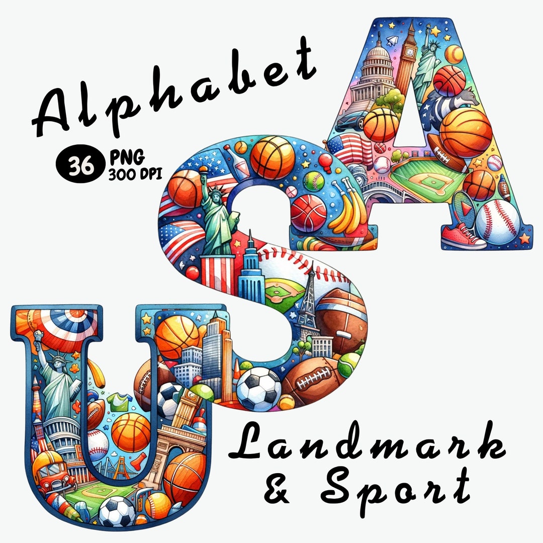 USA Alphabet Clipart, Patriotic Letters,usa Independence Day, 4th of ...