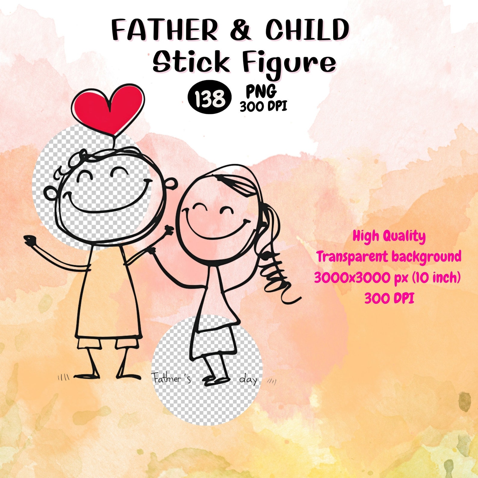 Stick Figures Svg Bundle, Stick Figure Png, Stick Father and Child ...