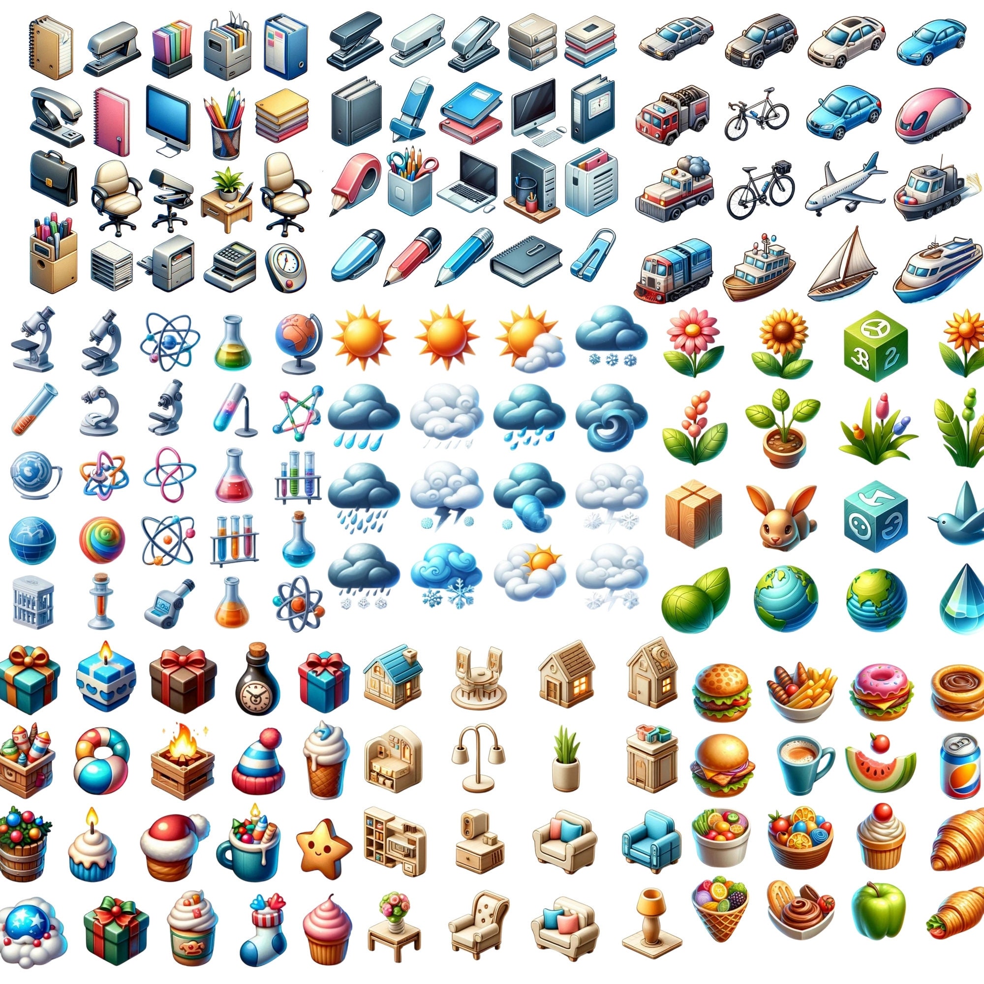 3D Icon Pack, Icons, Icon Set, PNG, Commercial Use, Printable PNG File ...