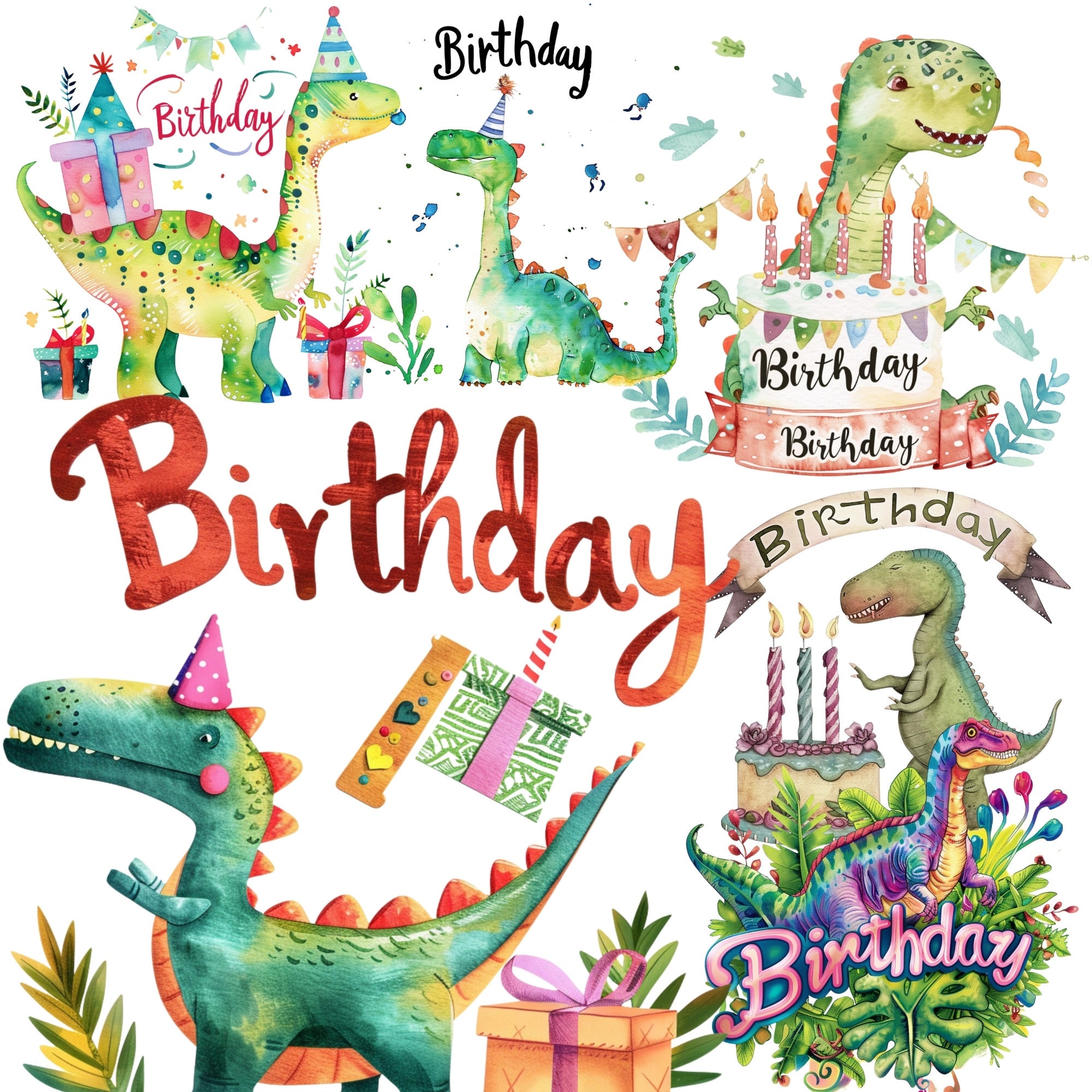 Happy Birthday Dinosaur Clipart, Birthday Dinosaur, Baby Dino Theme ...