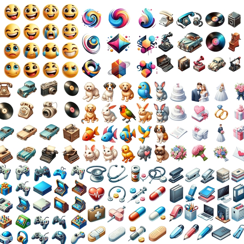 3D Icon Pack, Icons, Icon Set, PNG, Commercial Use, Printable PNG File ...