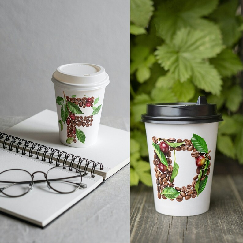 Coffee Alphabet Clipart, Transparent Background, Coffee PNG Letters ...