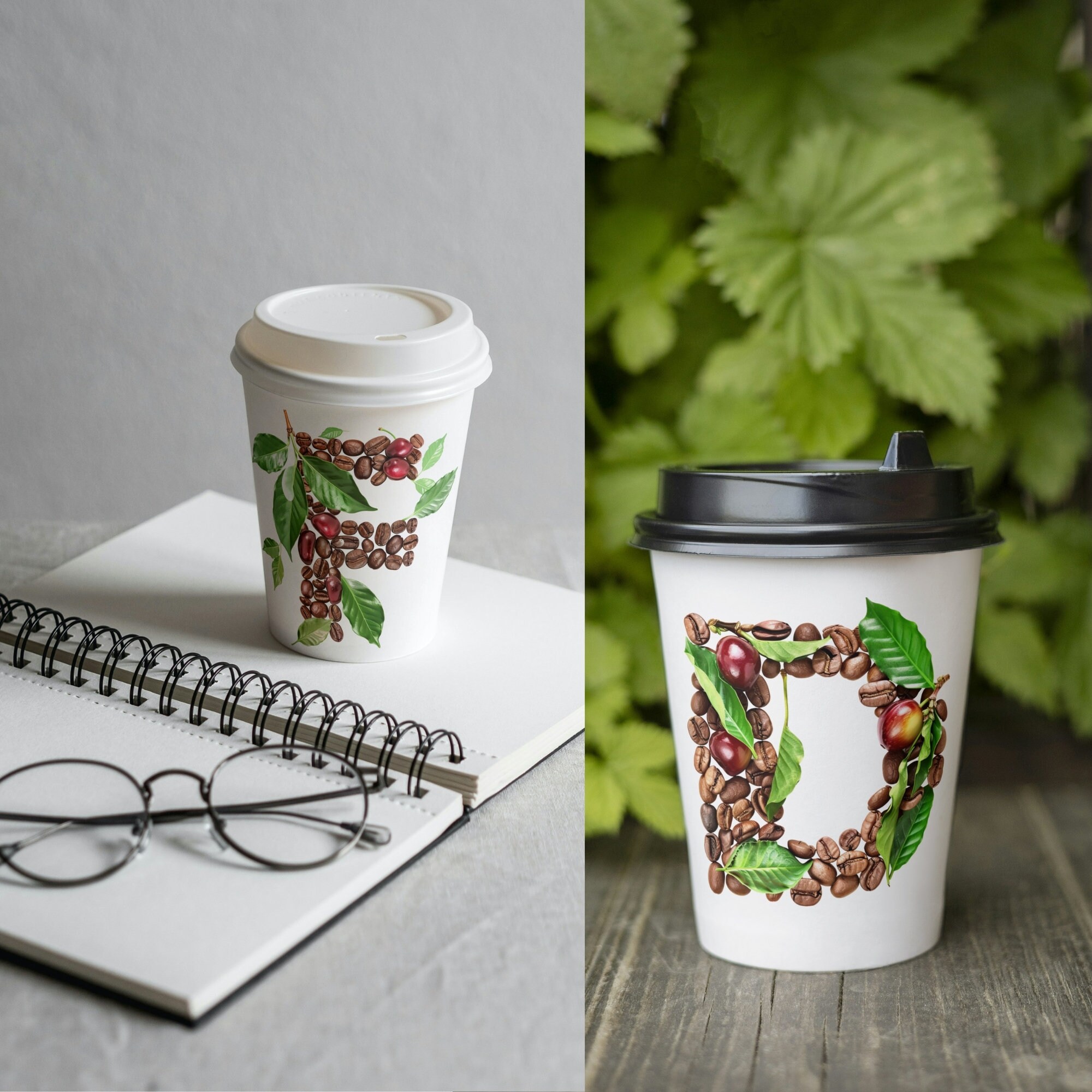 Coffee Alphabet Clipart, Transparent Background, Coffee PNG Letters ...