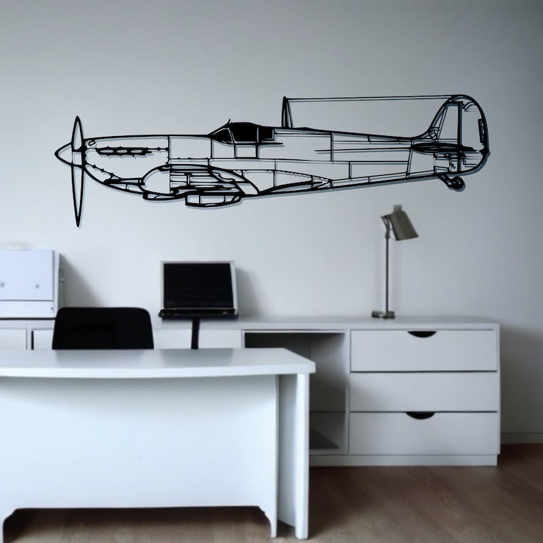 Spitfire Mk 2 Wall Art , Vector Spitfire Design, Plane Vector Files ...