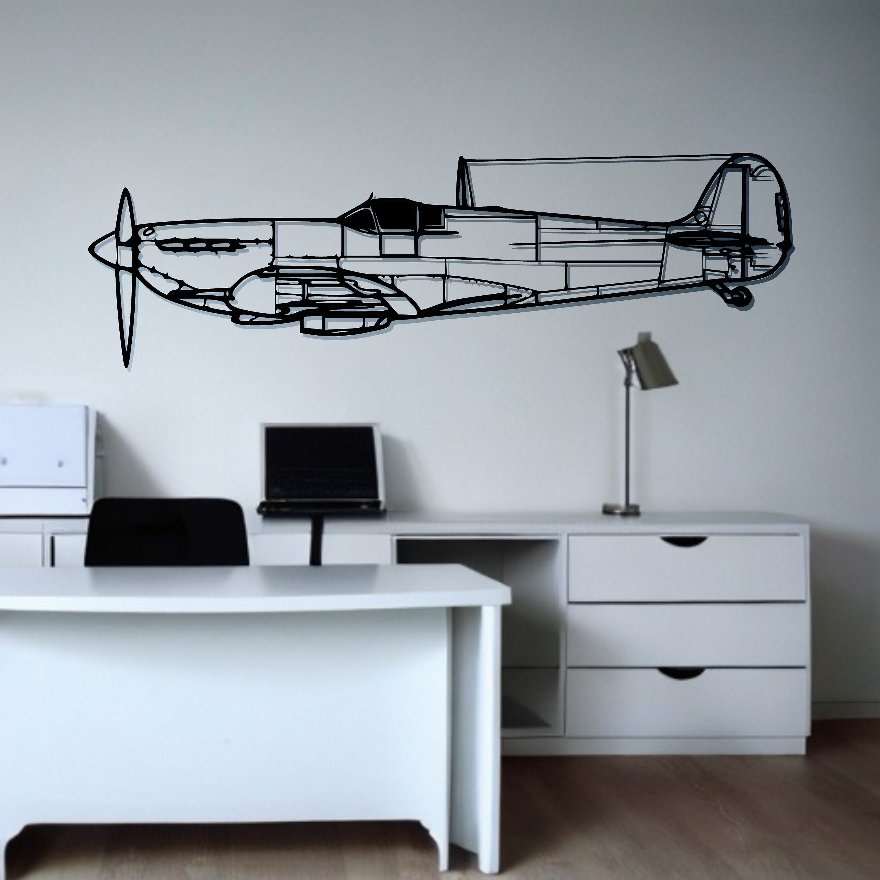 Spitfire Mk 2 Wall Art , Vector Spitfire Design, Plane Vector Files ...