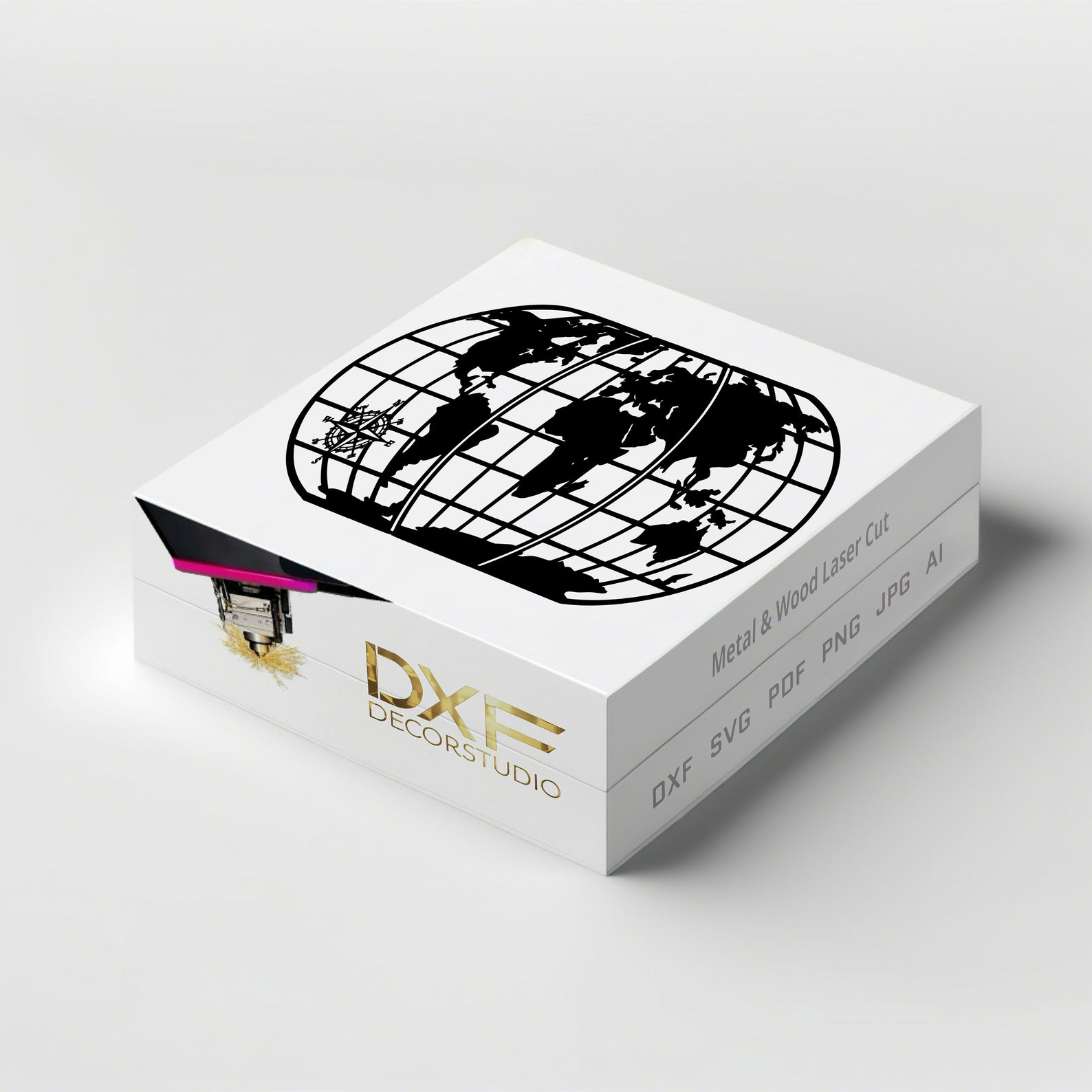 World SVG,DXF, Easy Laser Cutting, World Map SVG World Map Cricut Globe ...