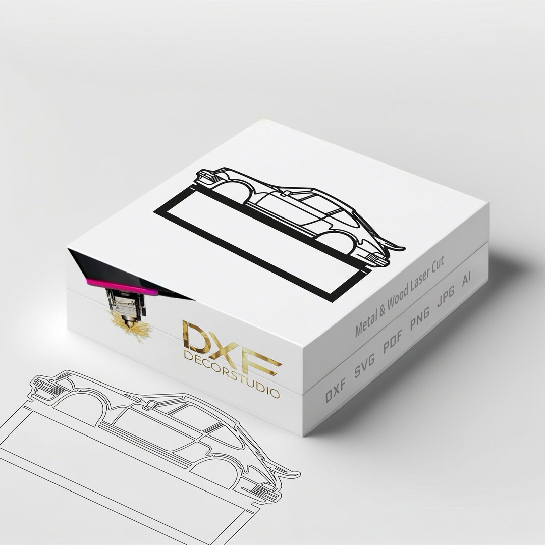 Metal Dxf Craft 911 Turbo Silhouette Laser Files Modern Minimalist ...