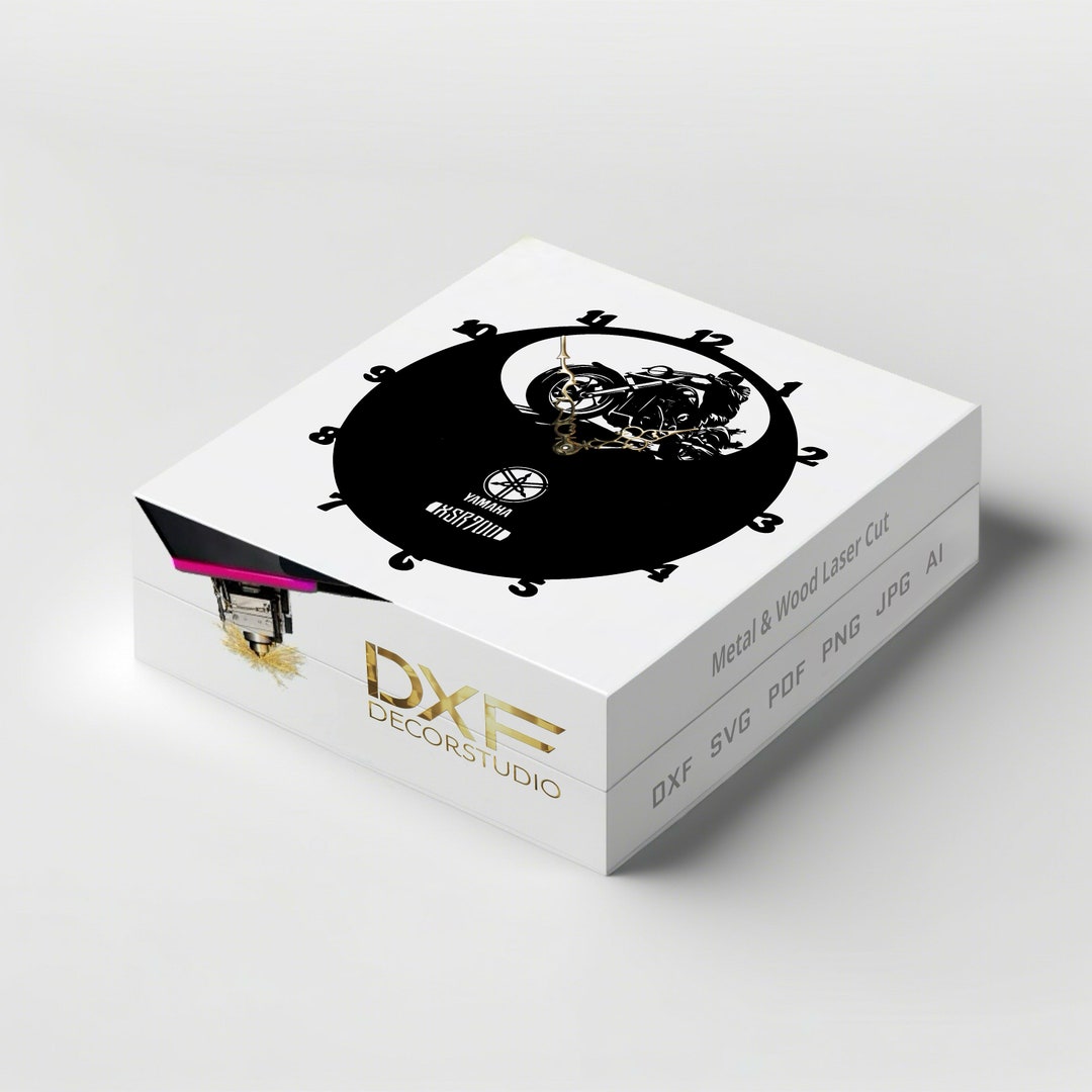 Motorcycle Yamaha Wall Clock Designs for Cricut, Dxf, Svg, AI and ...