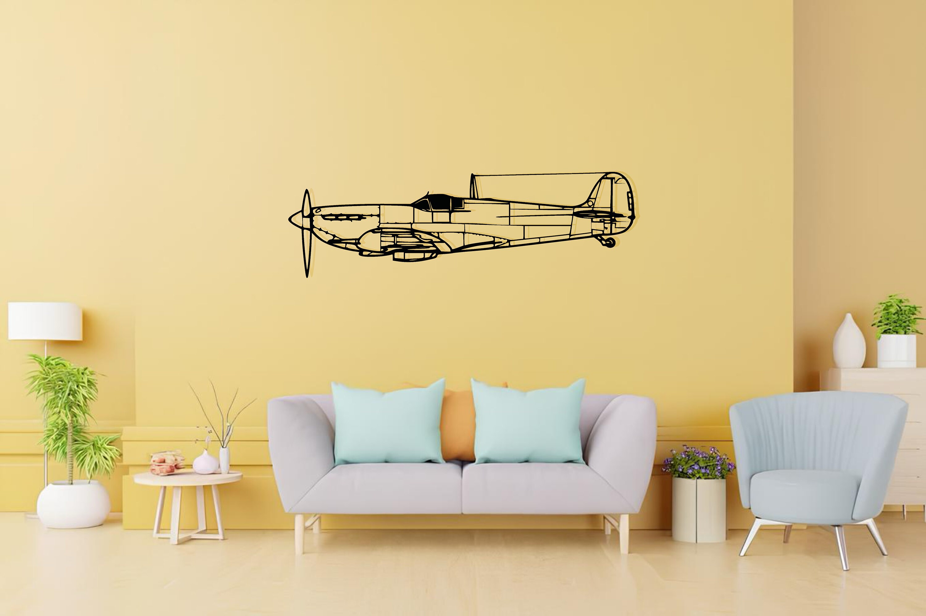 Spitfire Mk 2 Wall Art , Vector Spitfire Design, Plane Vector Files ...