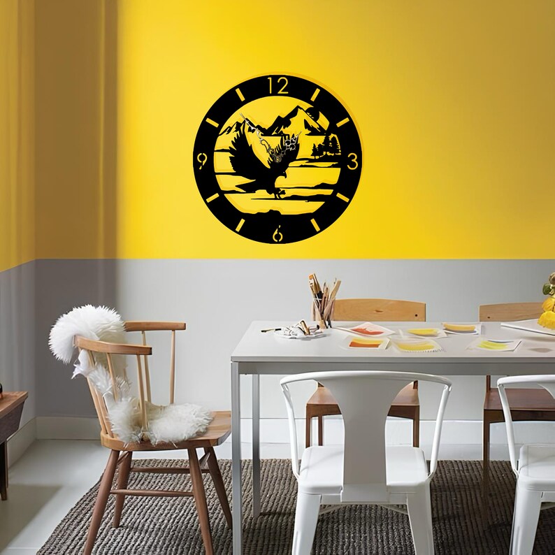Eagle Wall Clock Designs, Dxf, Svg, AI and Silhouette.vector, Clipart Stickers Files, Laser Cut ...