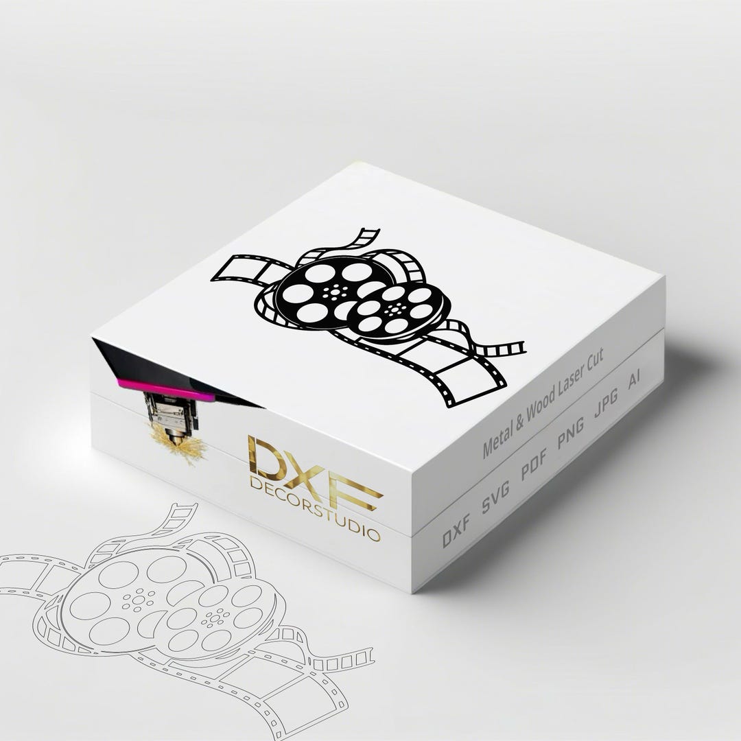 Film Movie Reel SVG Clip Art Cut File Silhouette Instant Digital ...