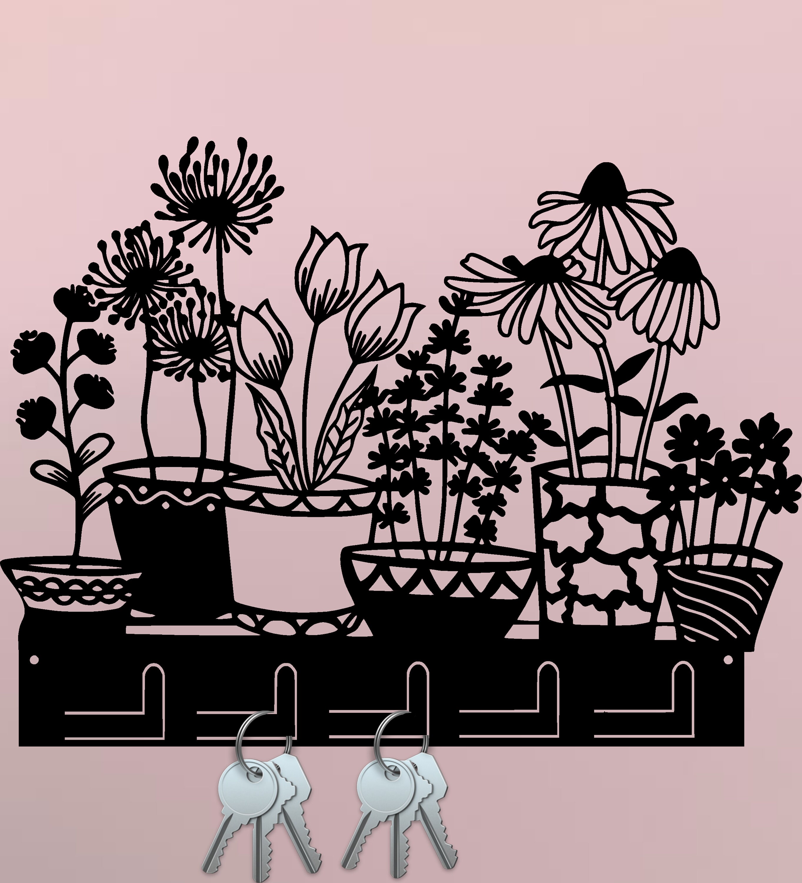 Flowers Key Holder Svg Cut Files / Dxf Files for Plasma/metal Key ...