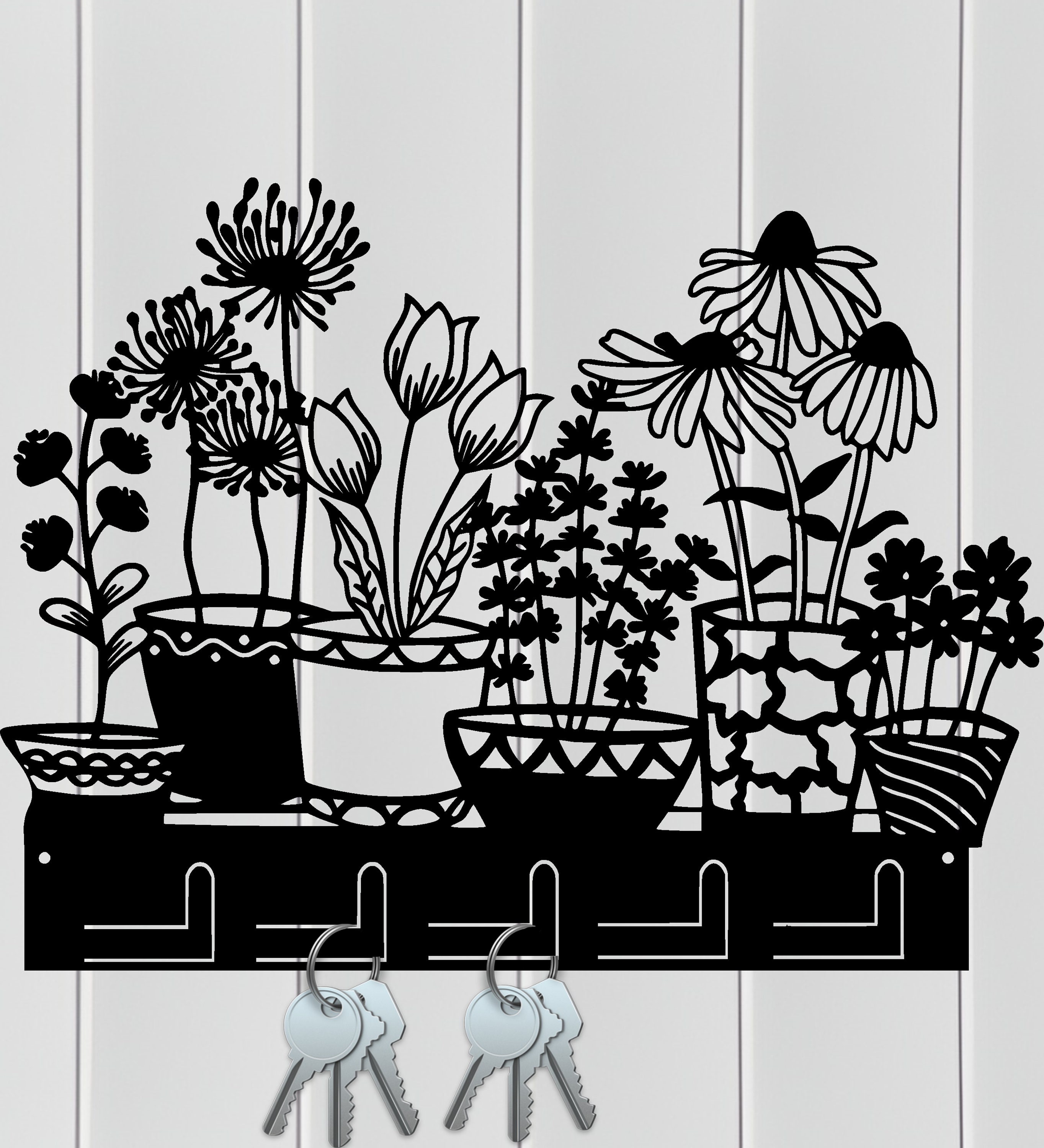 Flowers Key Holder Svg Cut Files / Dxf Files for Plasma/metal Key ...