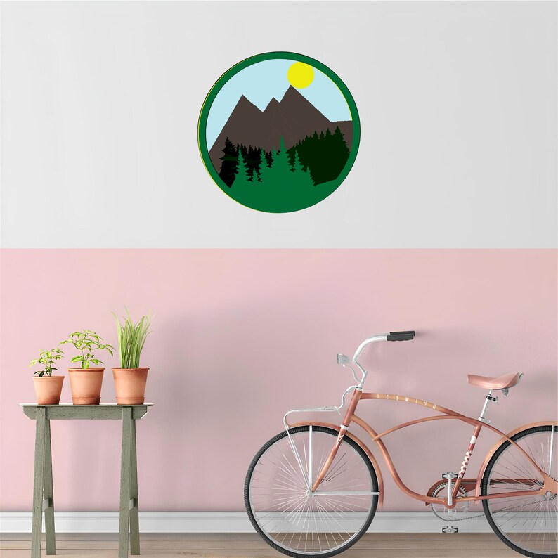 Mountain Desgn Laser Cut File for Glowforge, Mountains, River, Camping ...