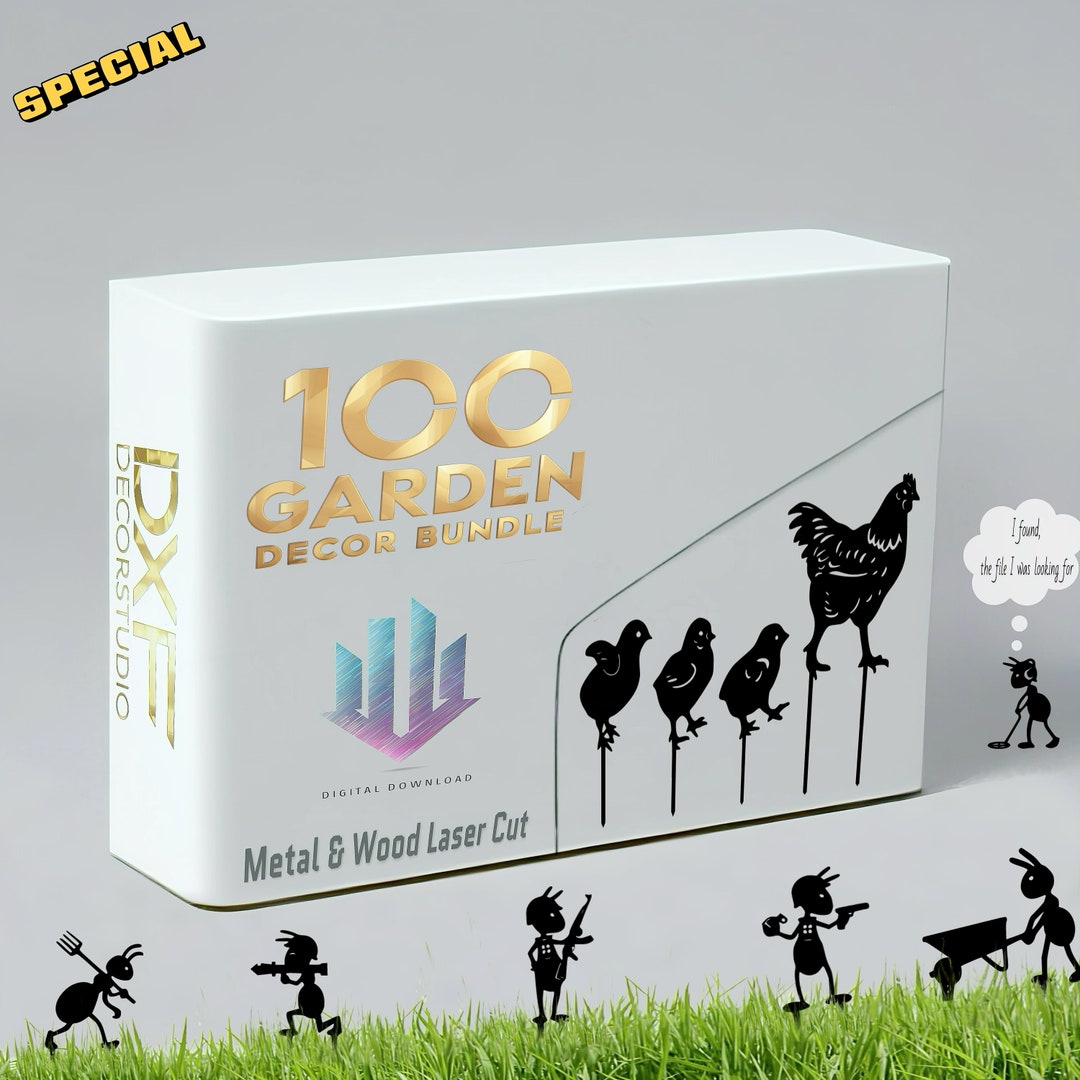 100 PCS Garden Stakes Quality Vector Drawing File for Laser Cutting ...