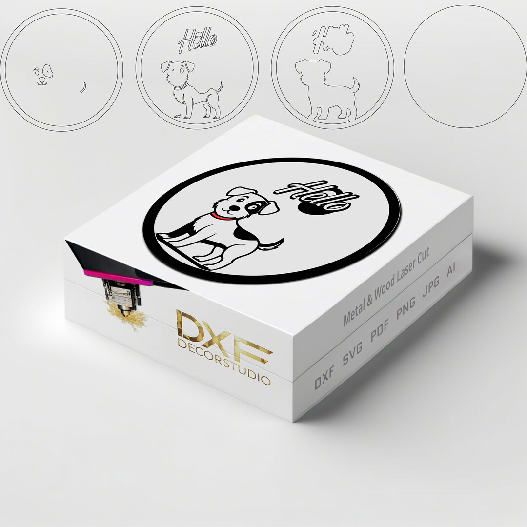 Dog Dxf. Laser Cut File for Glowforge, Winter, Forest, Snowflake, Tree ...