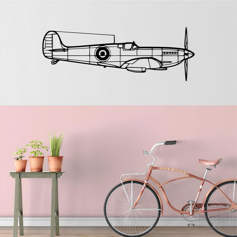 Spitfire Mk 2 Wall Art , Vector Spitfire Design, Plane Vector Files ...