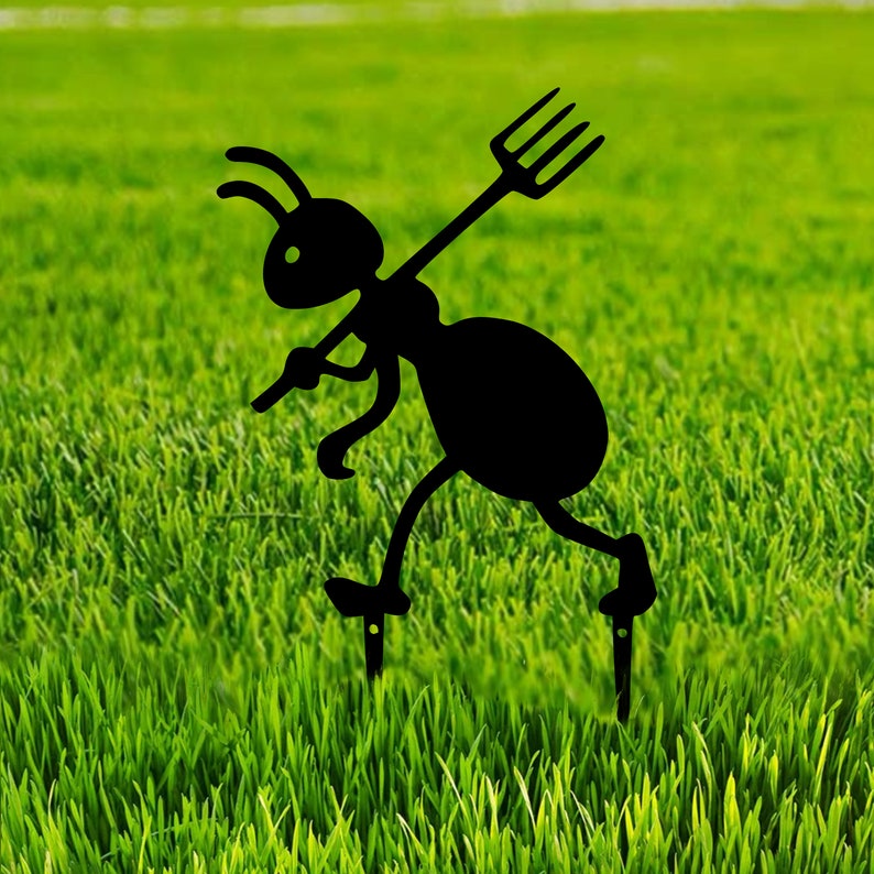 Gardener Ants, Garden Plant Stake Digital Templates Garden Decor Vector ...