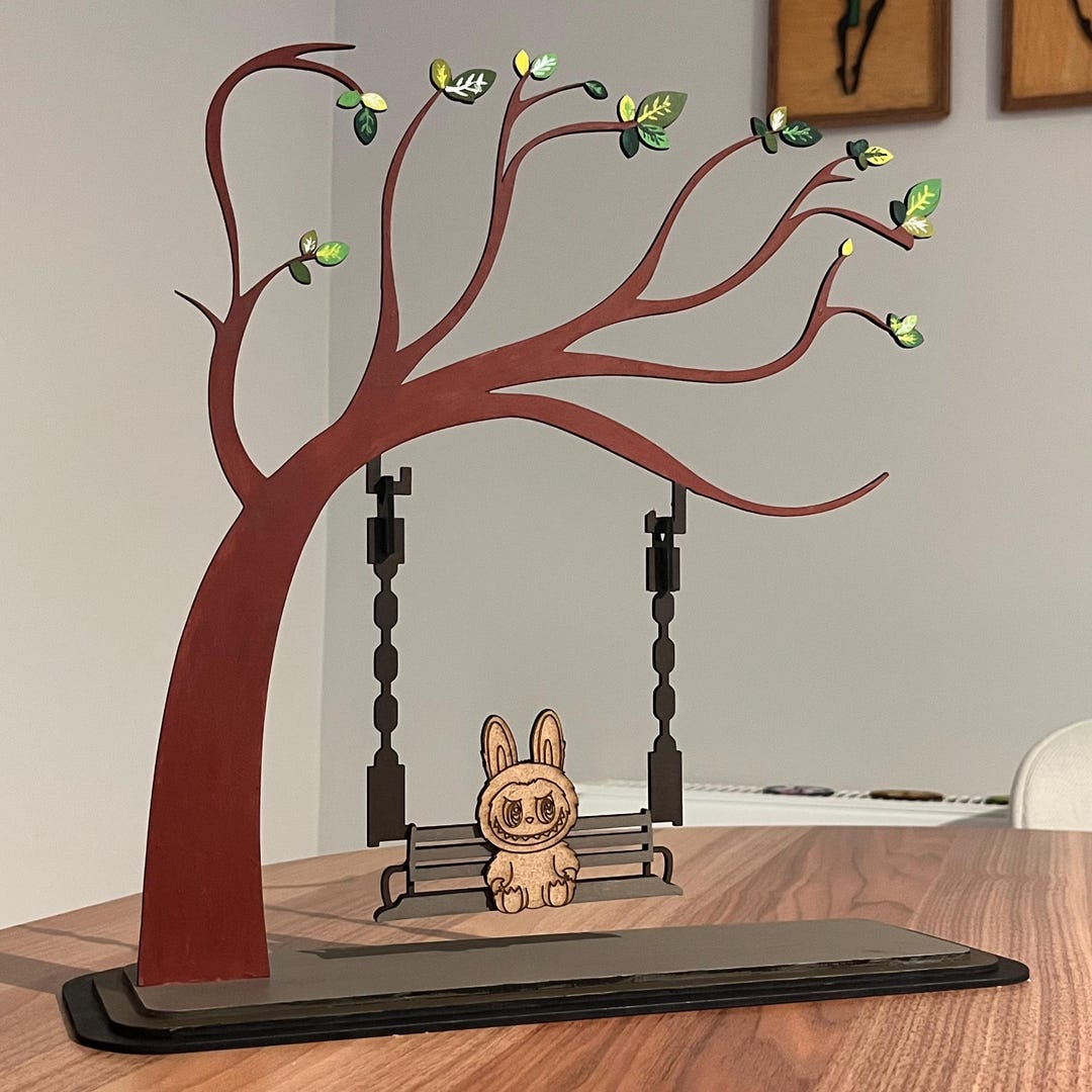 Swinging Labubu Figure Laser Cut File – Digital Download Wood Table ...