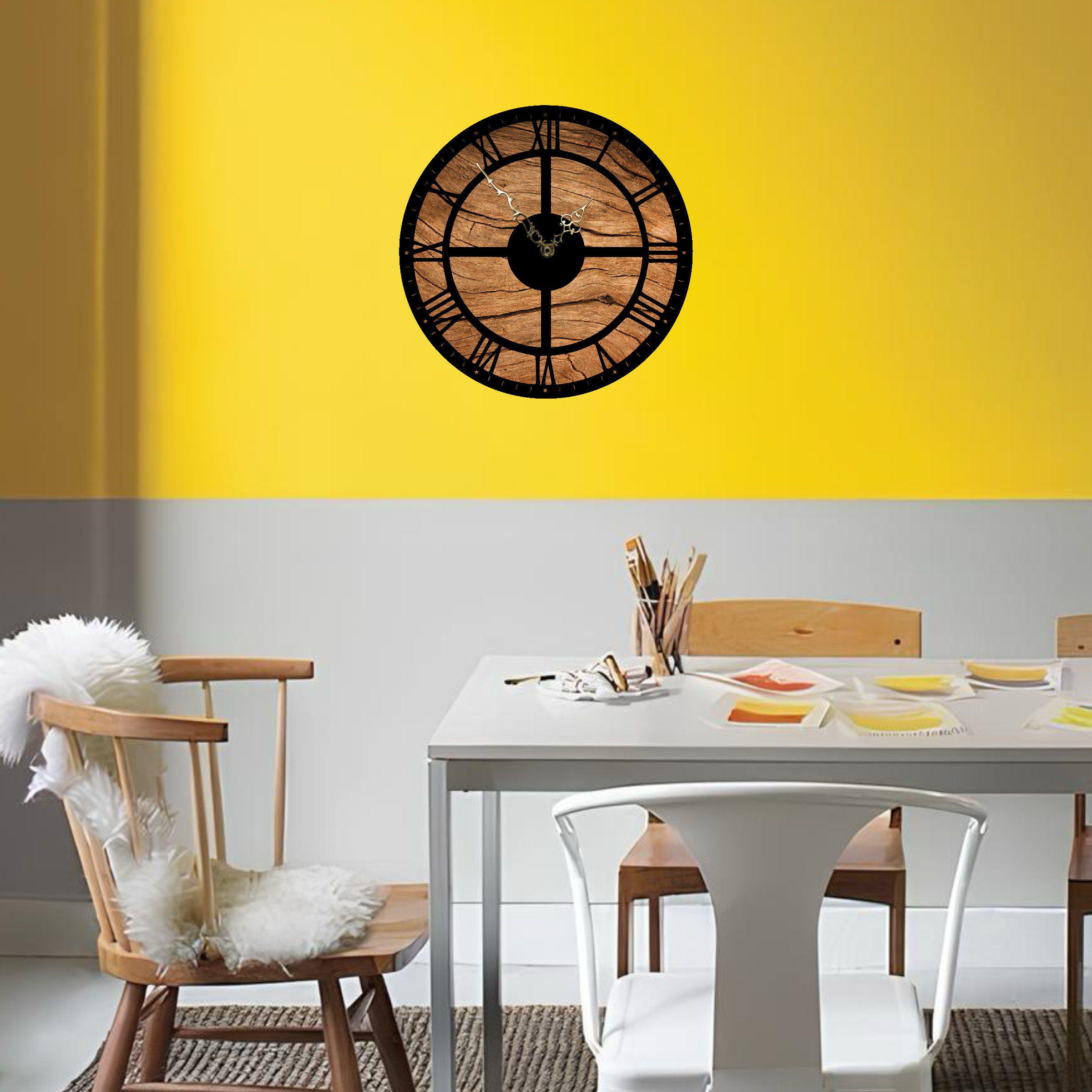 Modern Wall Clock Designs, Dxf, Svg, AI and Silhouette.vector, Laser ...