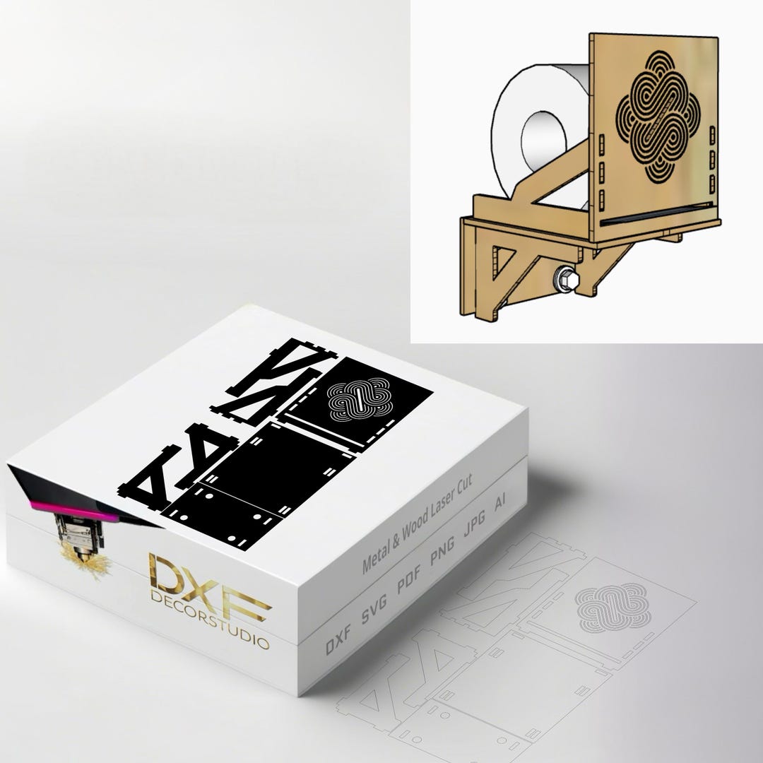 Toilet Paper Holder Laser Cut Files Dxf, Svg, Ai, Pdf, Eps, Cnc, Laser ...