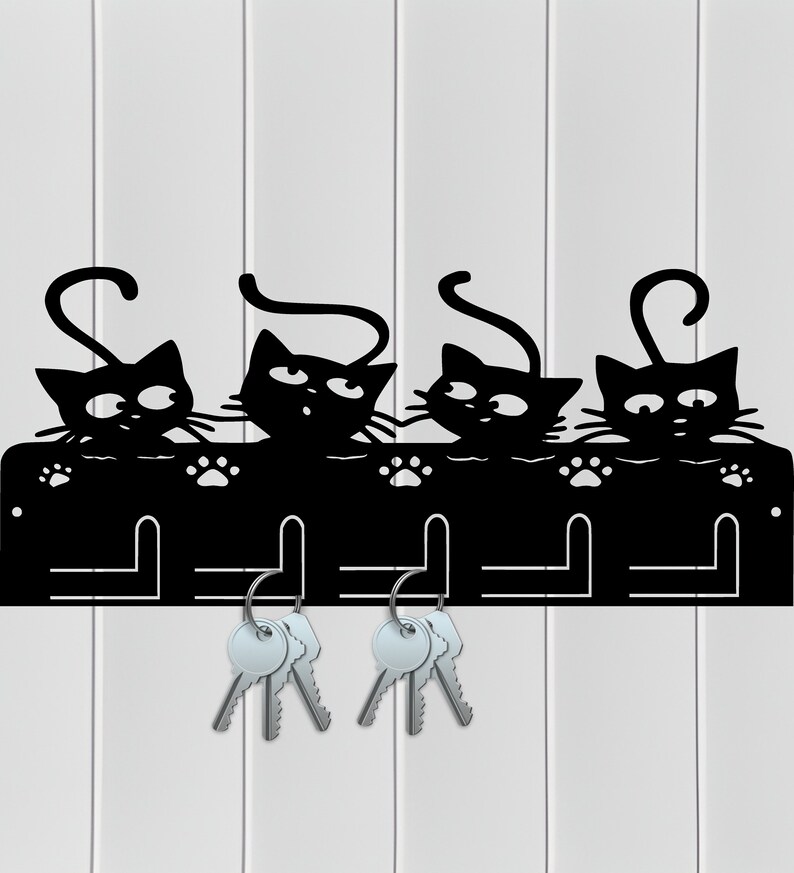 Cats Keys Keyring Holder Laser SVG, Cricut Cut Files, for Silhouette ...