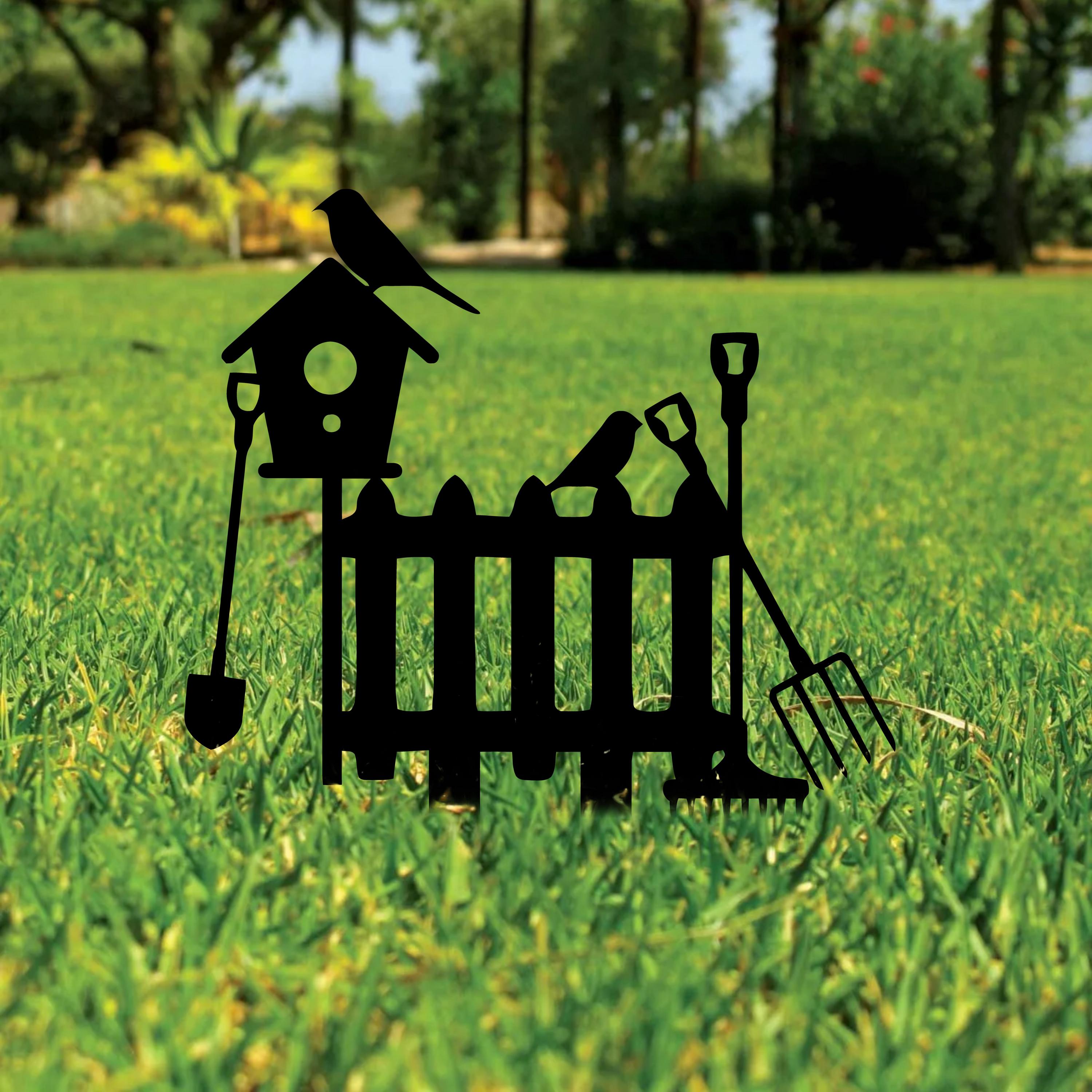 Garden Fence Bird Laser Cut Svg Dxf Files Wall Sticker Decal Silhouette ...