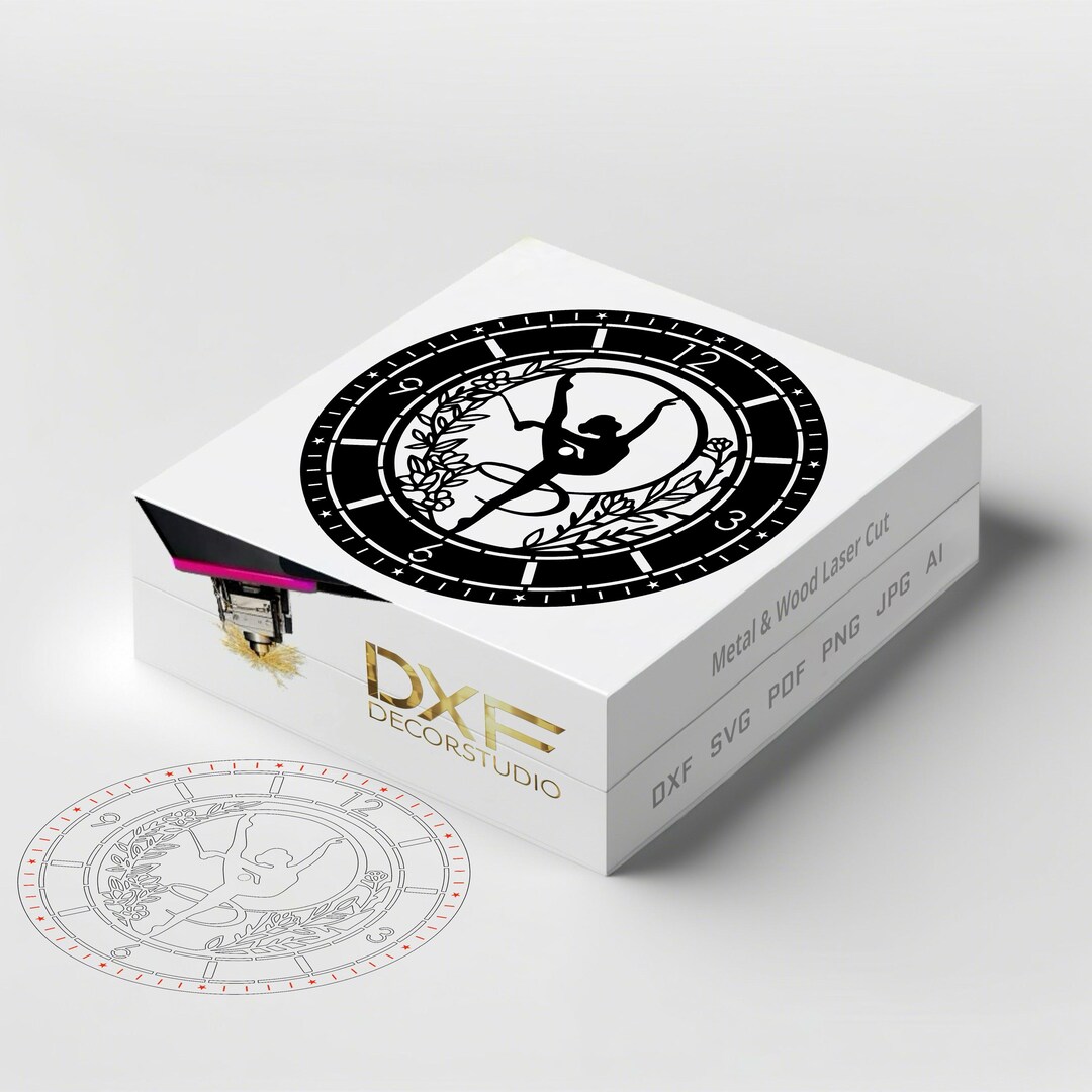 Wall Clock Dancer Svg, Clock Pattern,laser Cut File, Svg Cut File , Svg ...