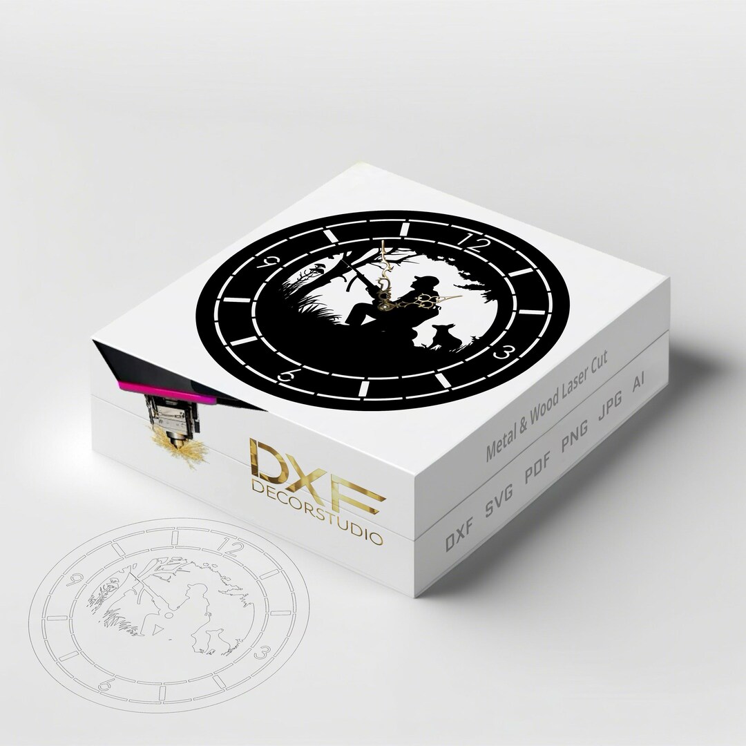 Hunter Clock Svg, Clock Pattern,laser Cut File, Svg Cut File , Svg Cut ...