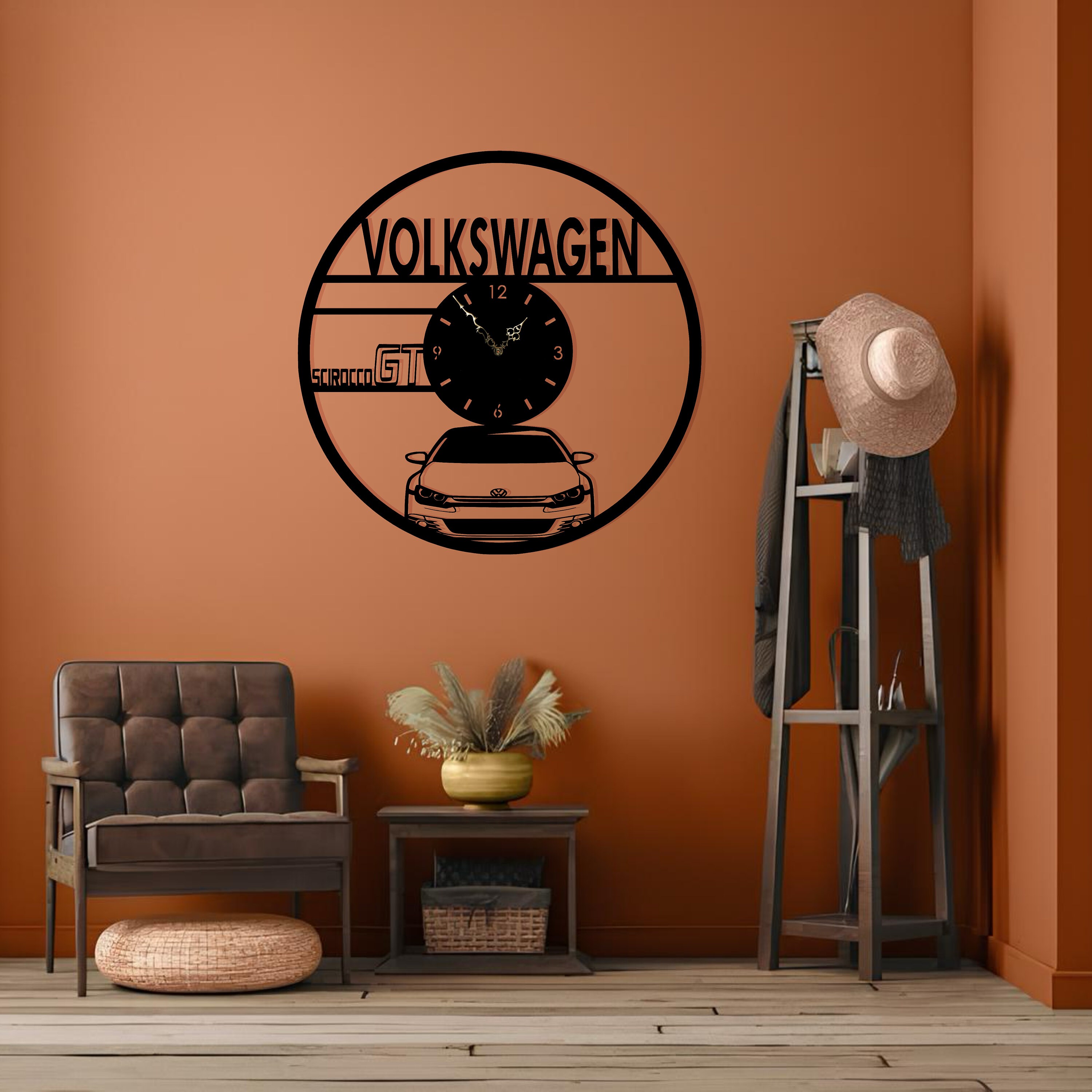 Volkswagen Wall Clock Designs, Dxf, Svg, AI and Silhouette.vector ...