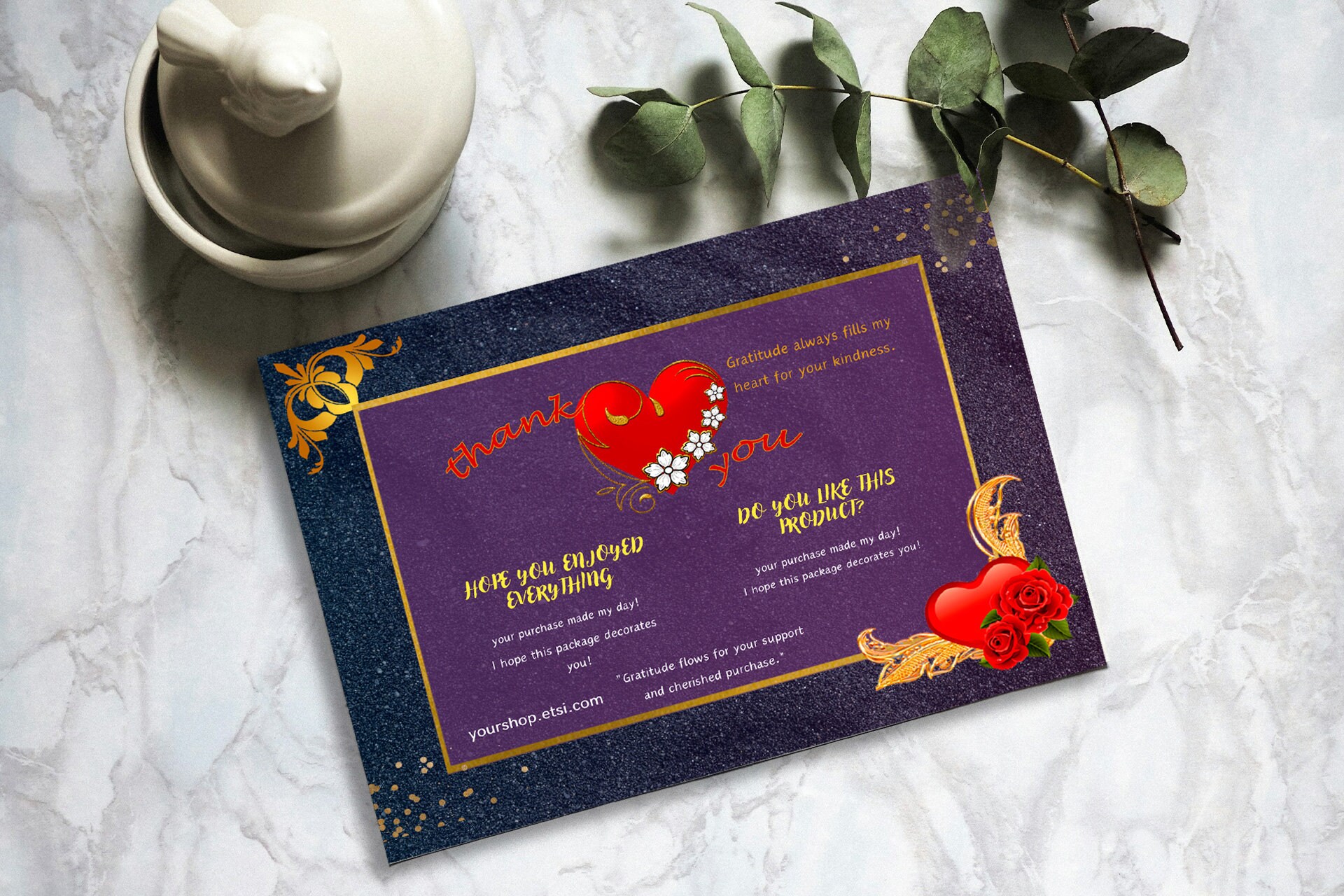 DIGITAL DOWNLOAD Thank You Insert Print Card Package Insert Custom ...