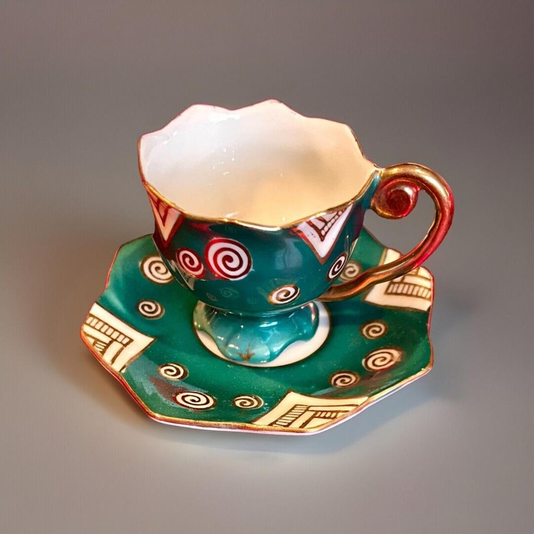 Vintage Miniature Tea Cup and Saucer Made in Japan Mini Gold Trim ...