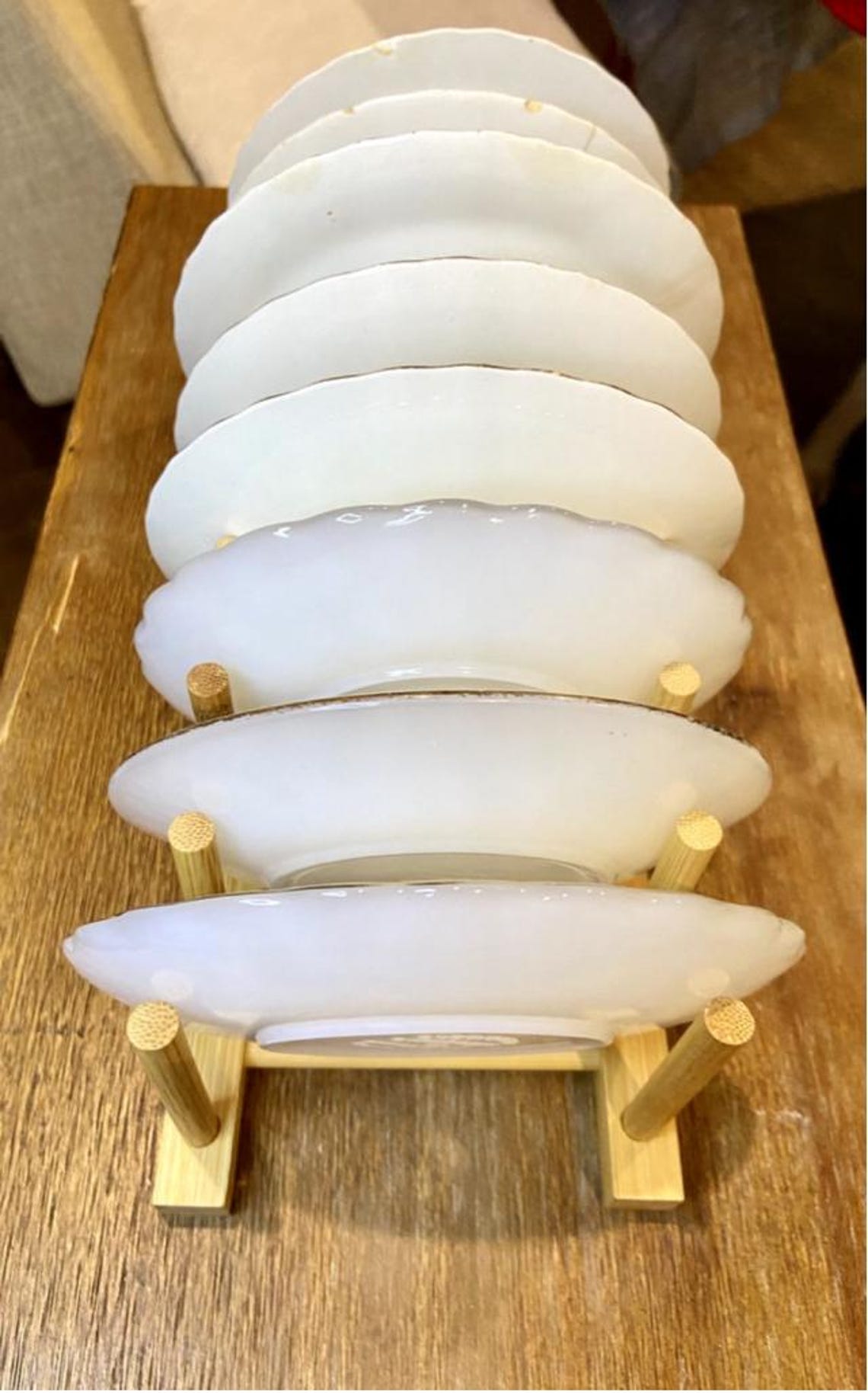 VTG 6 Saucers and 2 Small Bowls. Brands: Pope Gosser, Anchor Hocking ...