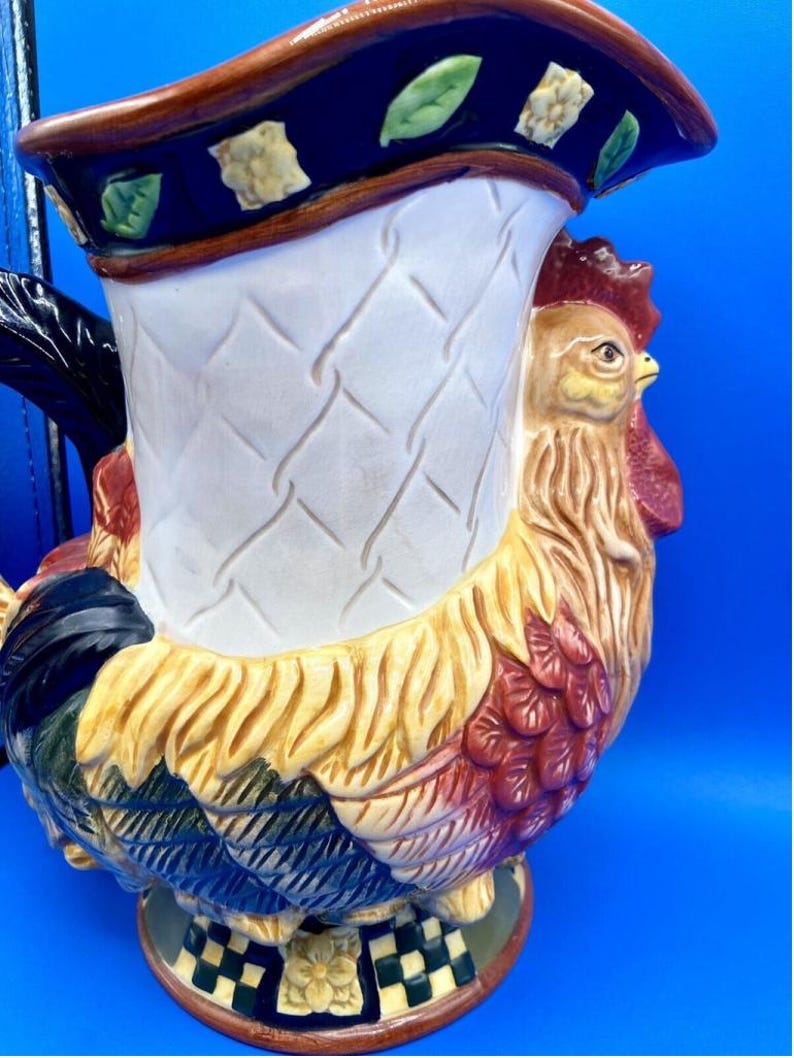 Vintage Ceramic Chicken Nesting Themed Pitcher Bella Casa by Ganz ...