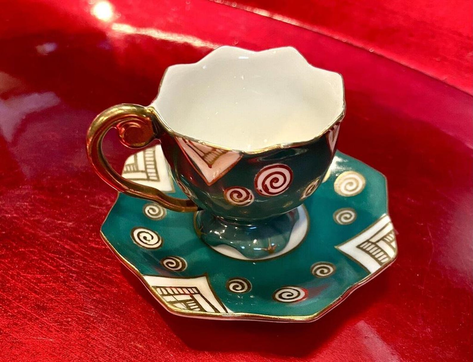 Vintage Miniature Tea Cup and Saucer Made in Japan Mini Gold Trim ...