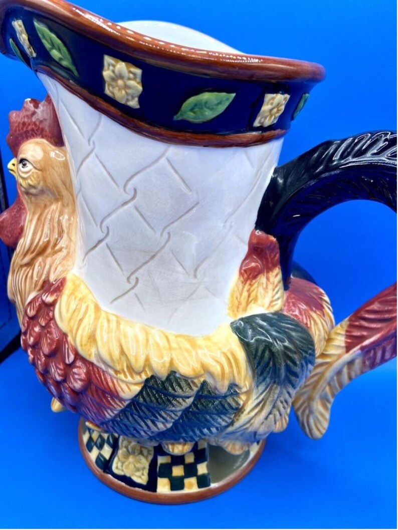 Vintage Ceramic Chicken Nesting Themed Pitcher Bella Casa by Ganz ...