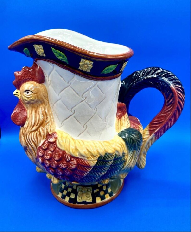 Vintage Ceramic Chicken Nesting Themed Pitcher Bella Casa by Ganz ...