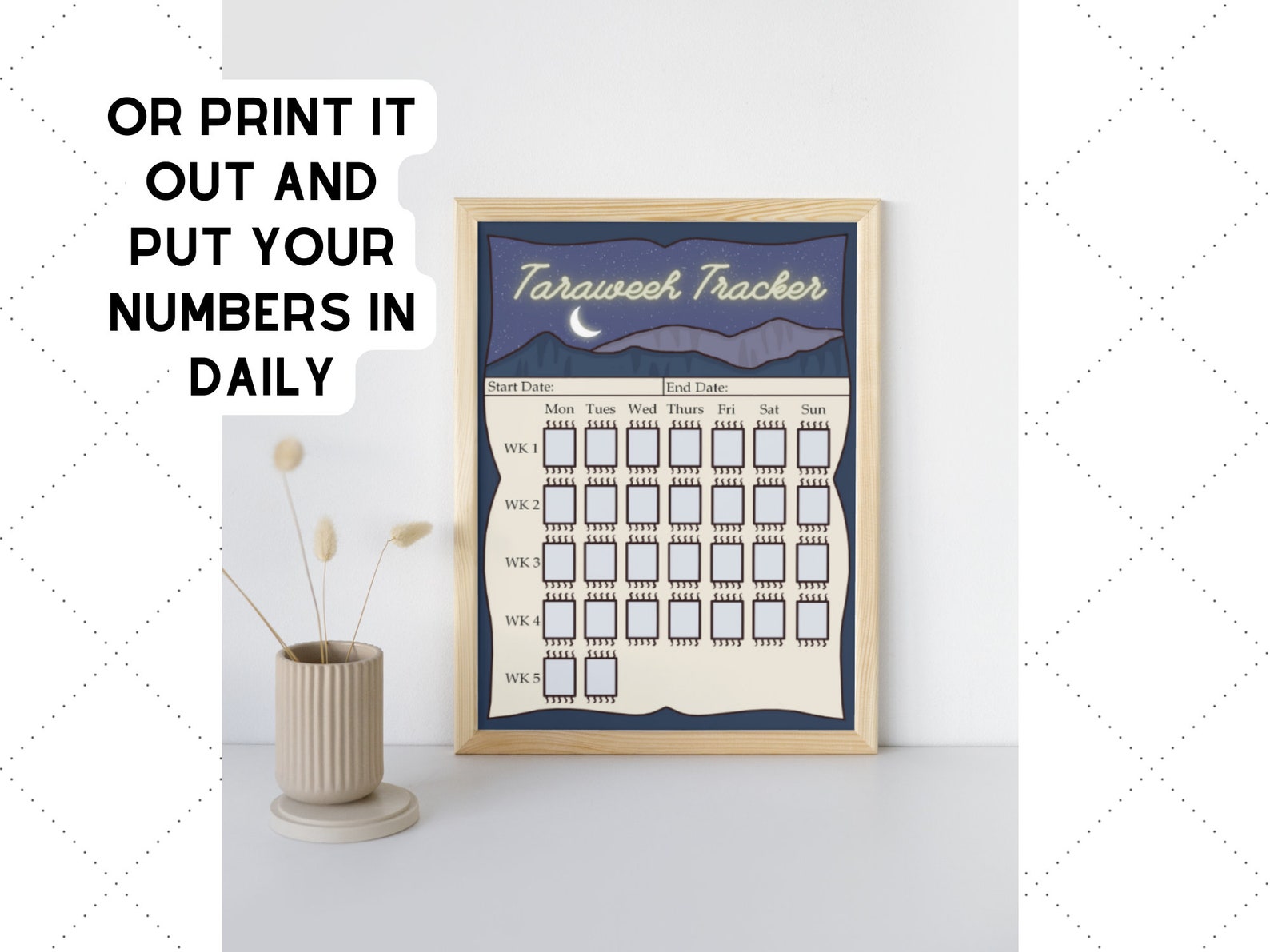 Salah Tracker Printable | Taraweeh Tracker | Tarawih Tracker | Taraweeh ...