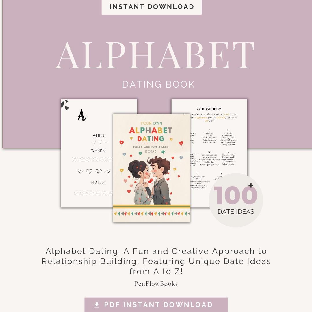 Digital Alphabet Dating Book Anniversary Gift Women Gift for Couples ...