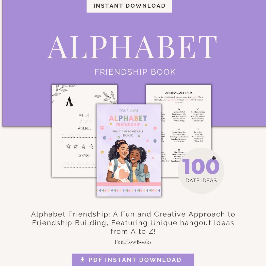 Digital Alphabet Friendship Book Perfect Friend Gift for Best Friends ...