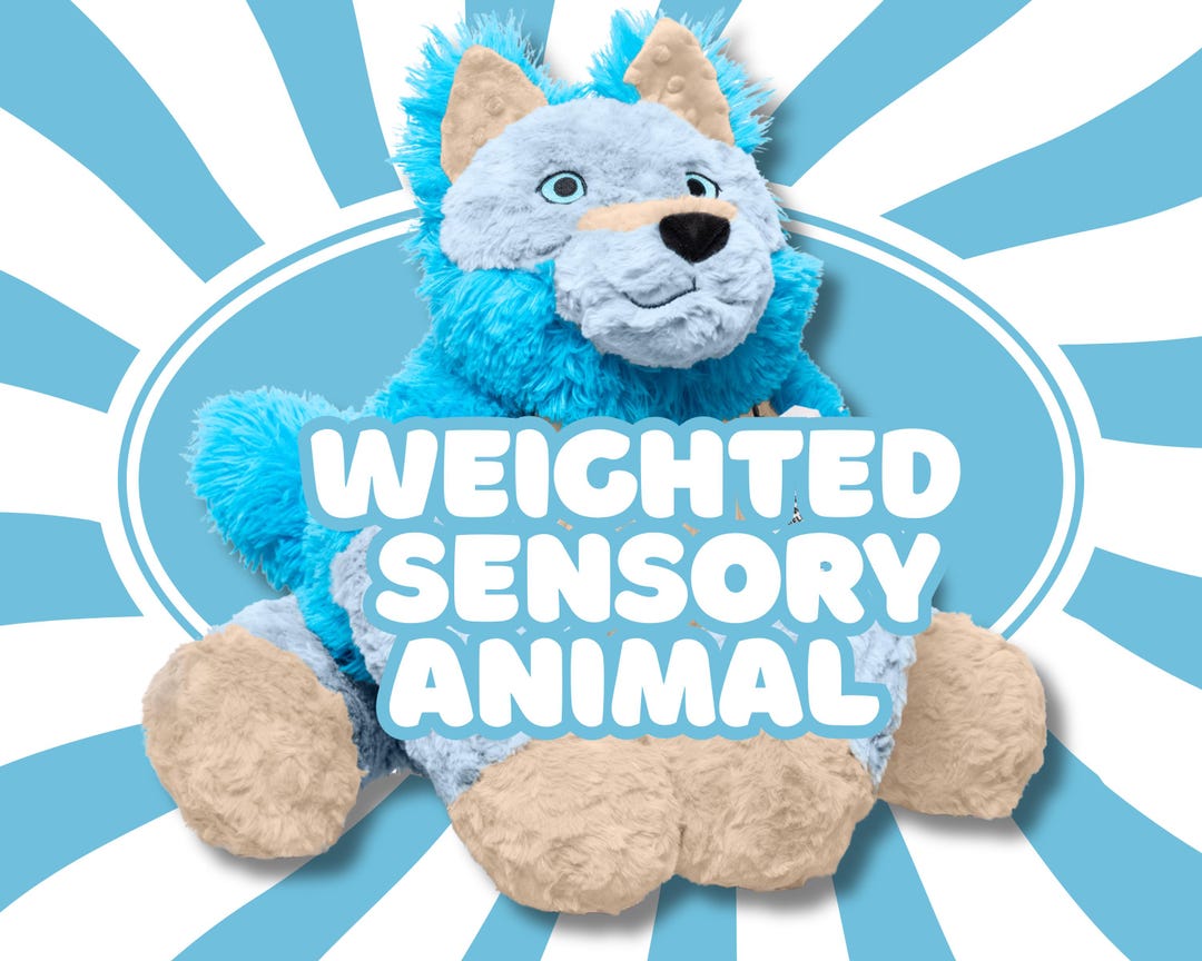 Weighted Stuffed Animal Wolf – Sensory Anxiety Plush, Weighted Plush ...