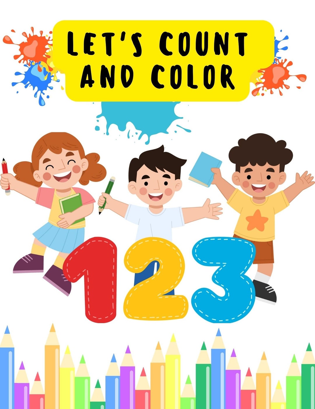 Lets Count and Color Toddlers Coloring Activity Book - Etsy