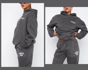 White Fox Hoodie Set Cozy and Stylish Casual Daywear Sweatshirt and ...